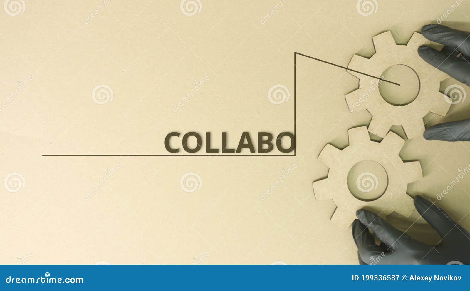 Cardboard Cog Wheels and Collaboration Text on the Table Stock Video ...