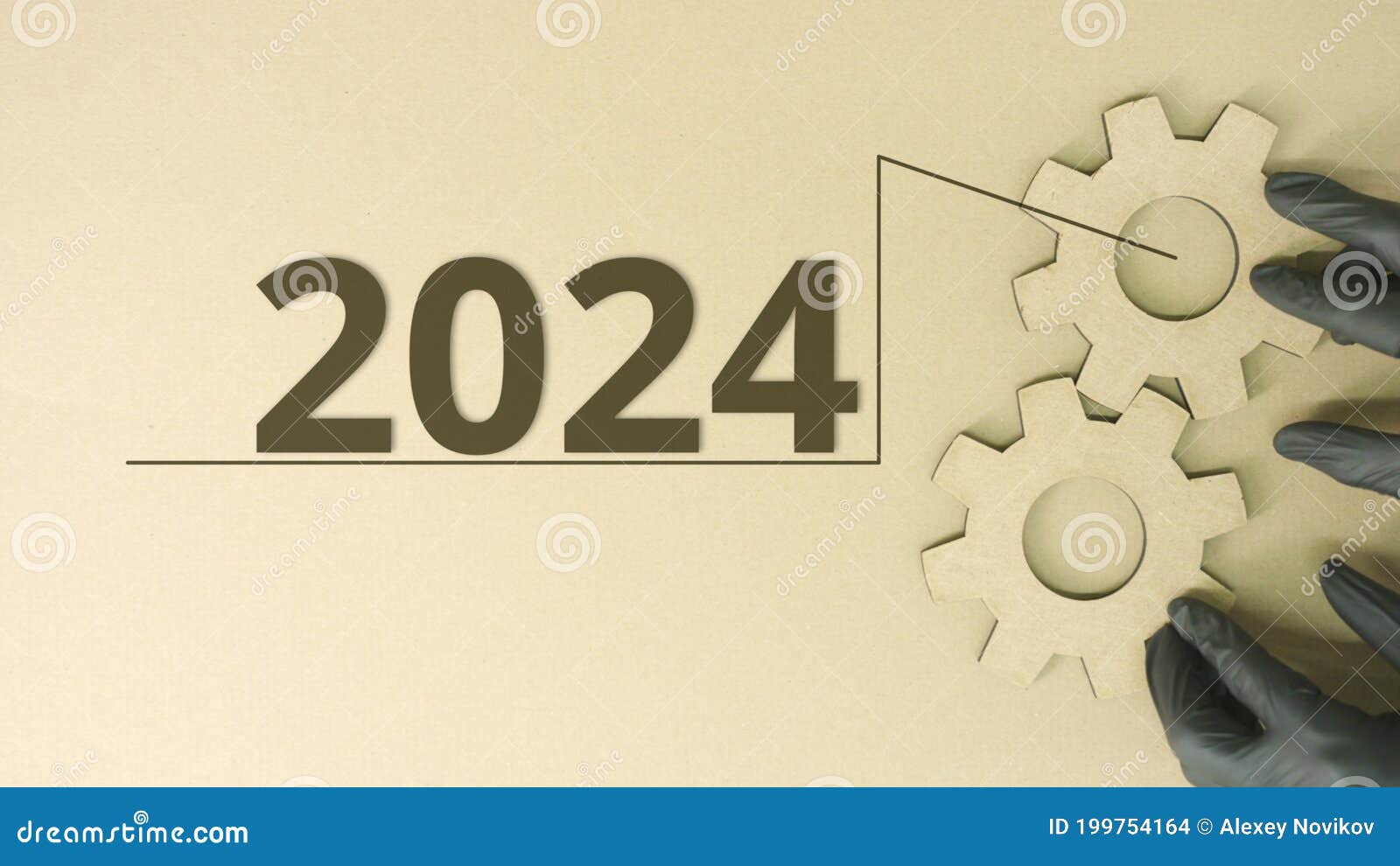 Cardboard Cog Wheels and 2024 Text on the Table Stock Photo - Image of ...