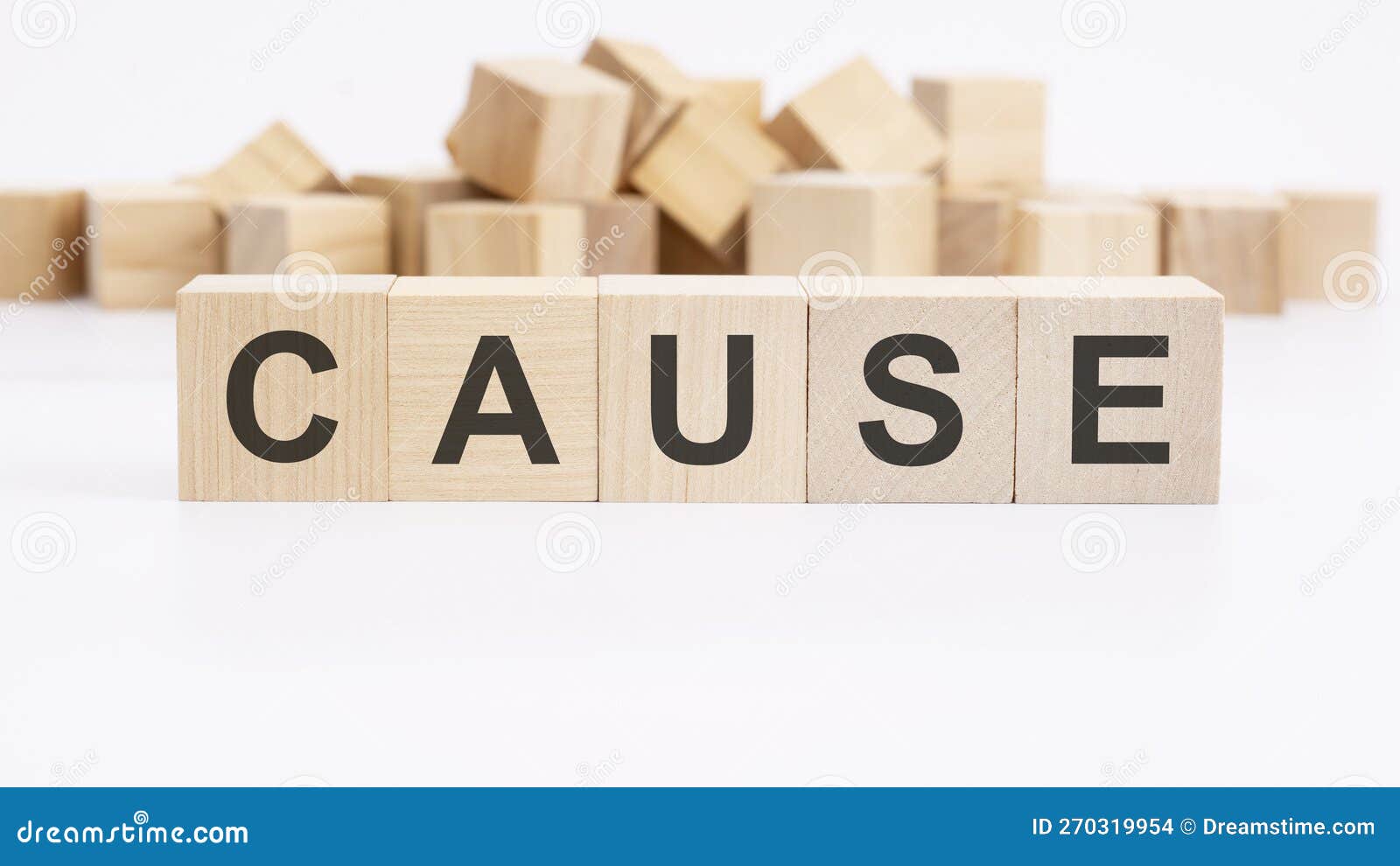 Text CAUSE Made of Wooden Cubes and Different Words on White Background ...