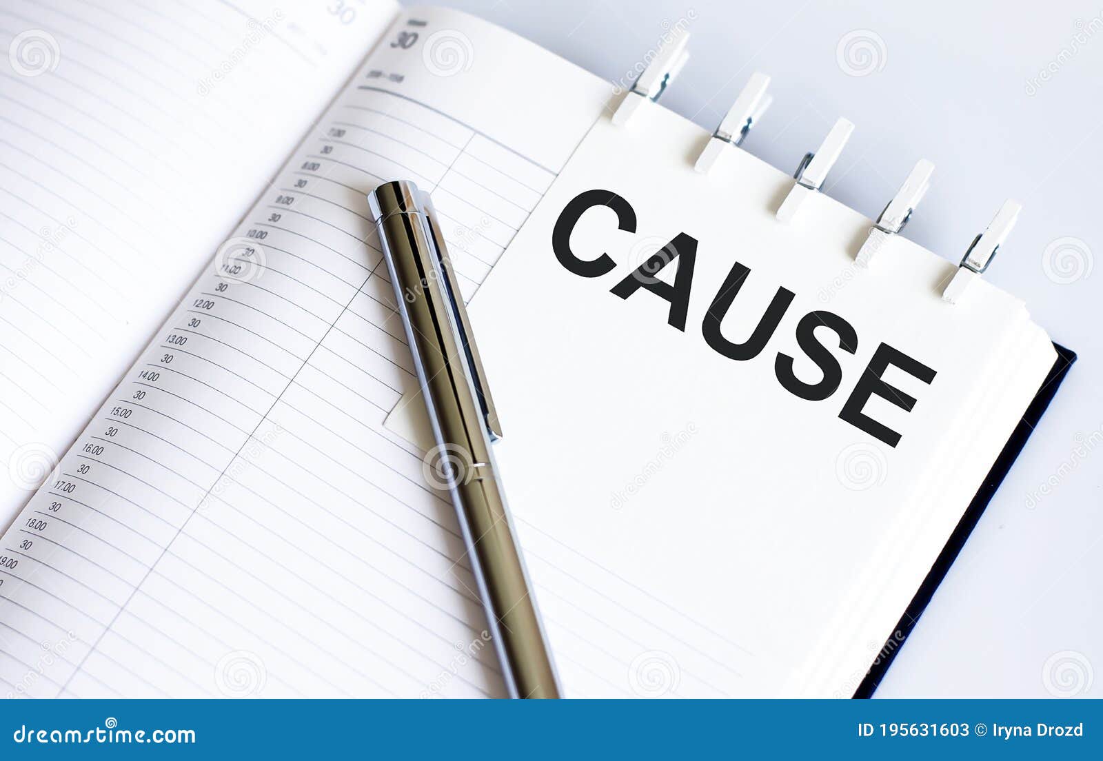 Text CAUSE on the Short Note Texture Background with Pen Stock Image ...