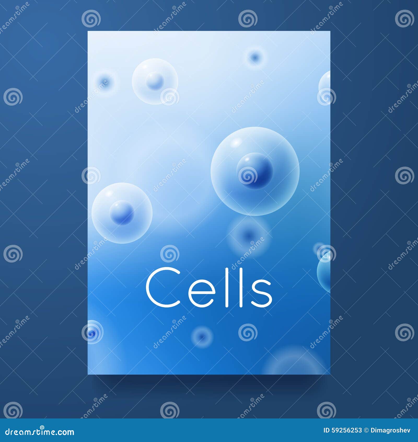 Text Cells on Blue Background, Group of Cells Stock Illustration ...