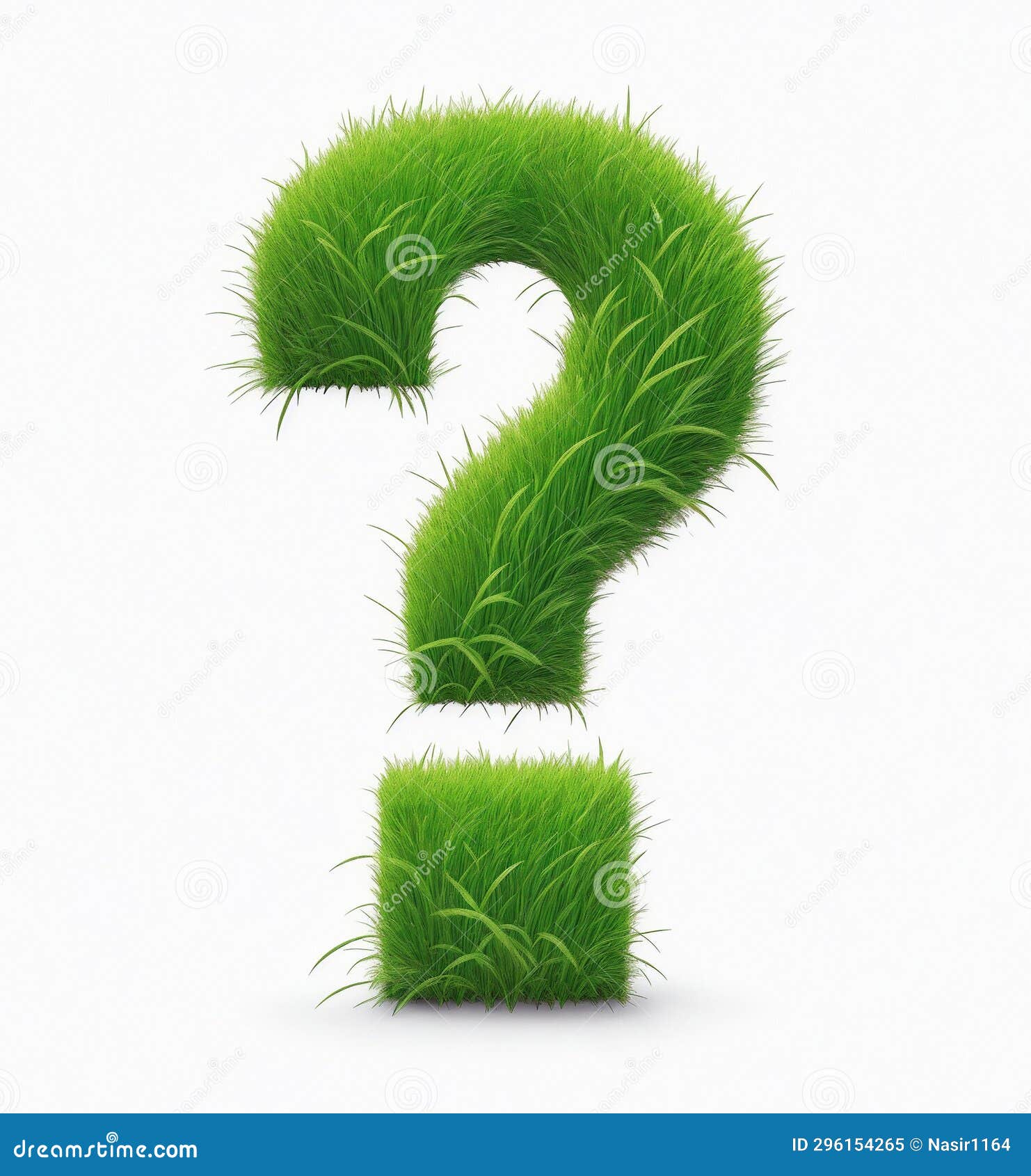 Text Character Question Mark Symbol Composed with Green Grass ...