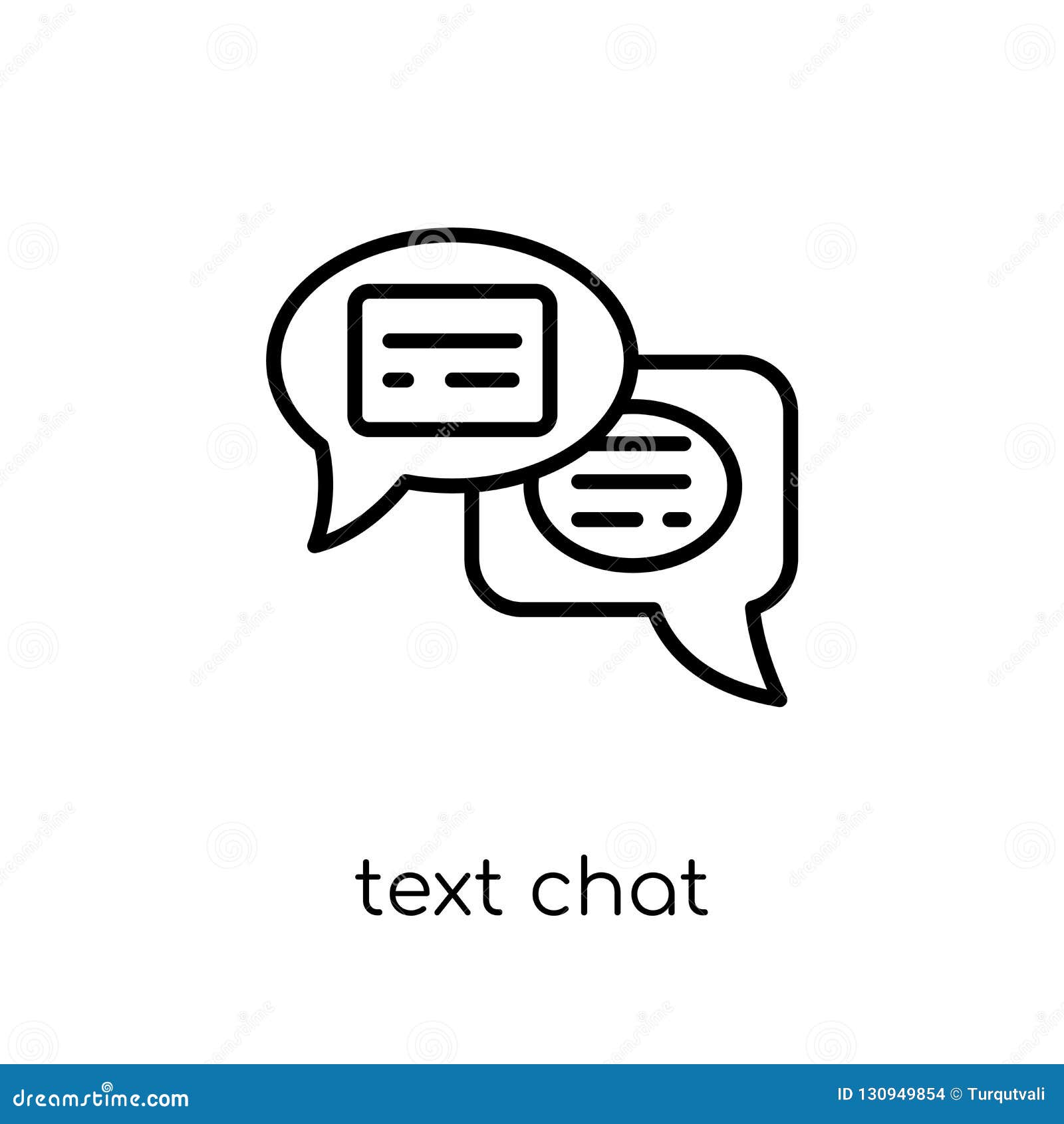 Text Chat Icon. Trendy Modern Flat Linear Vector Text Chat Icon Stock ...
