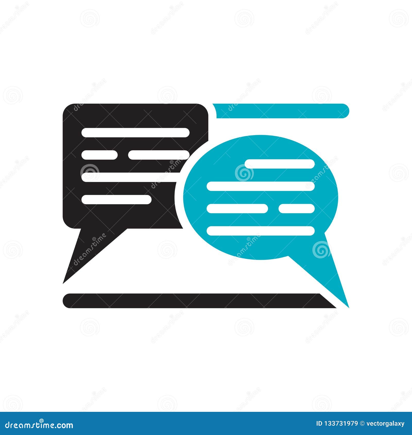 Text Chat Icon Vector Sign and Symbol Isolated on White Background ...