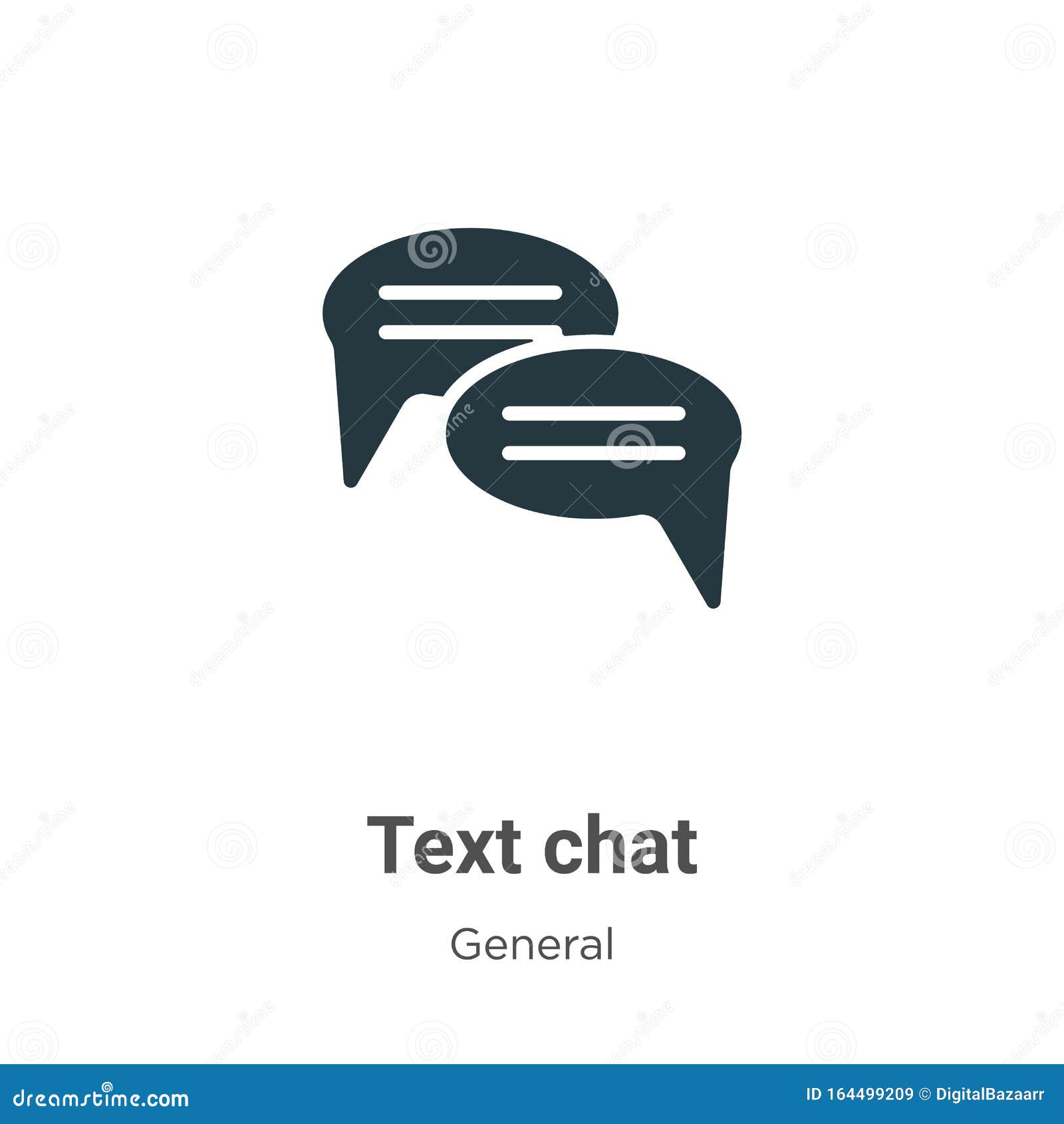 Text Chat Vector Icon on White Background. Flat Vector Text Chat Icon ...