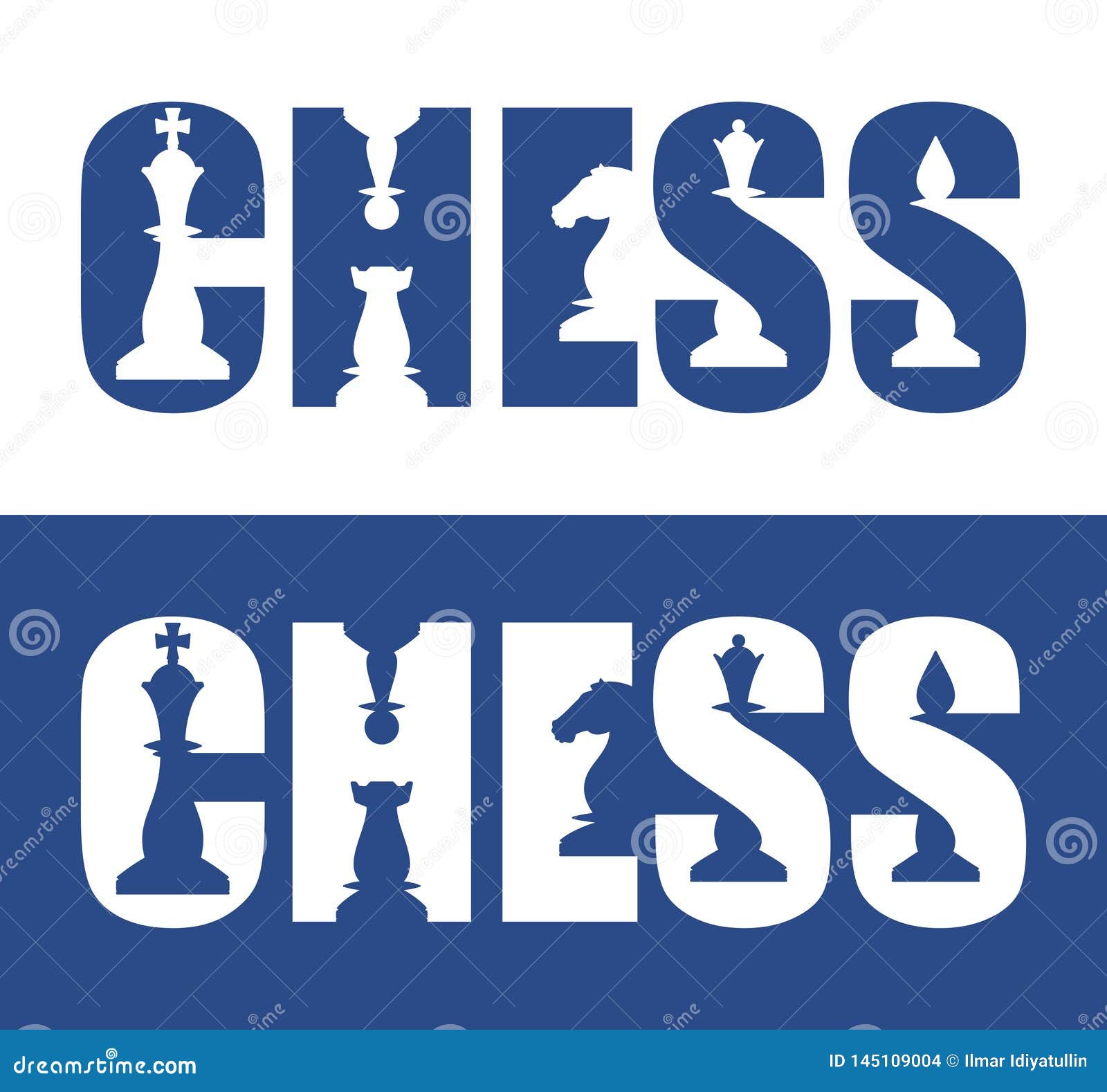 Text - CHESS with Spaces in the Form of Chess Pieces Stock Vector ...