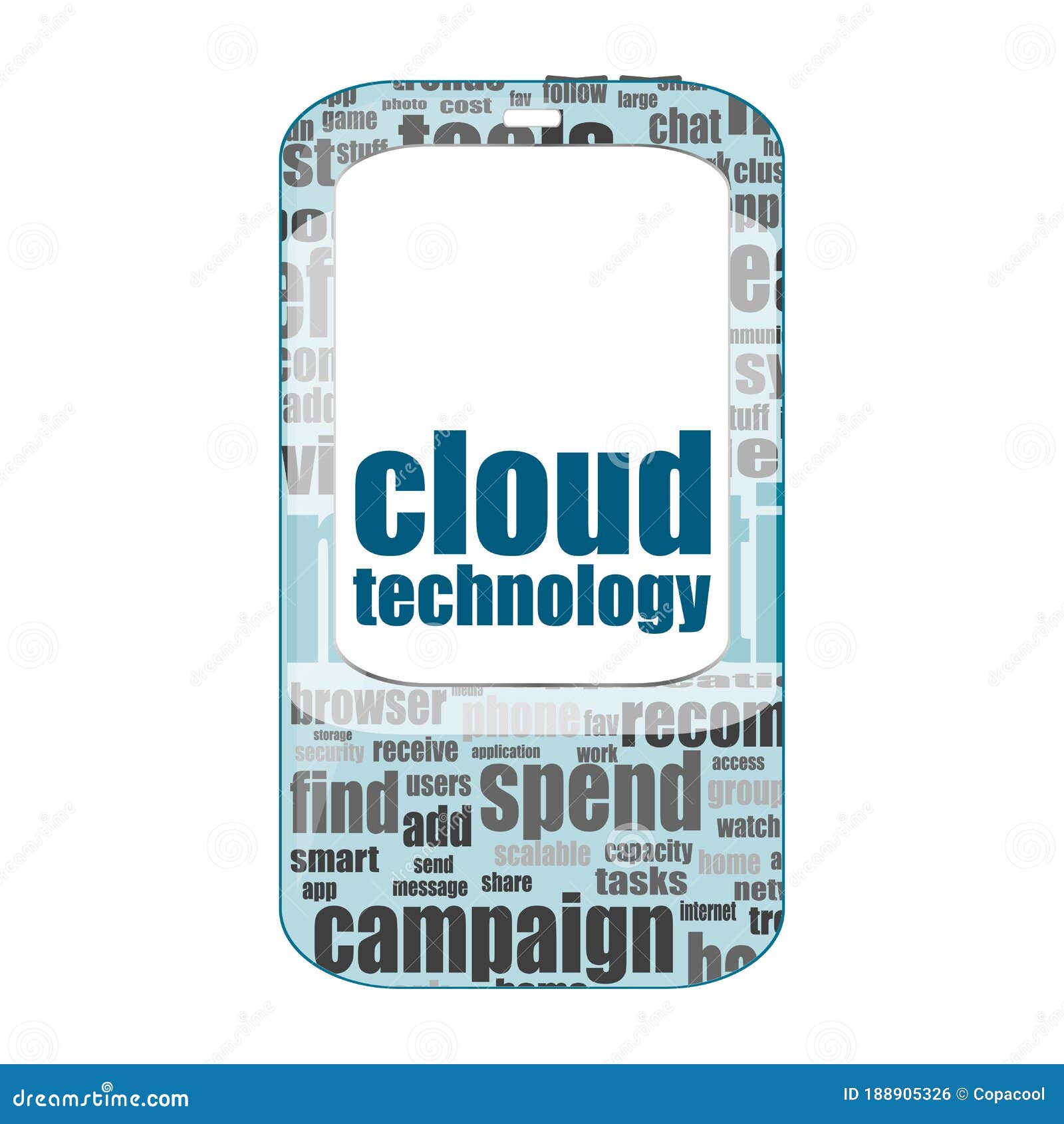 Text Cloud Technology. it Concept Stock Illustration - Illustration of ...