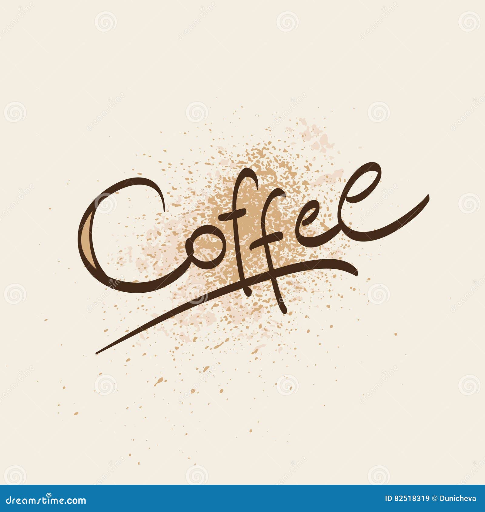 The text coffee written stock vector. Illustration of delicious - 82518319