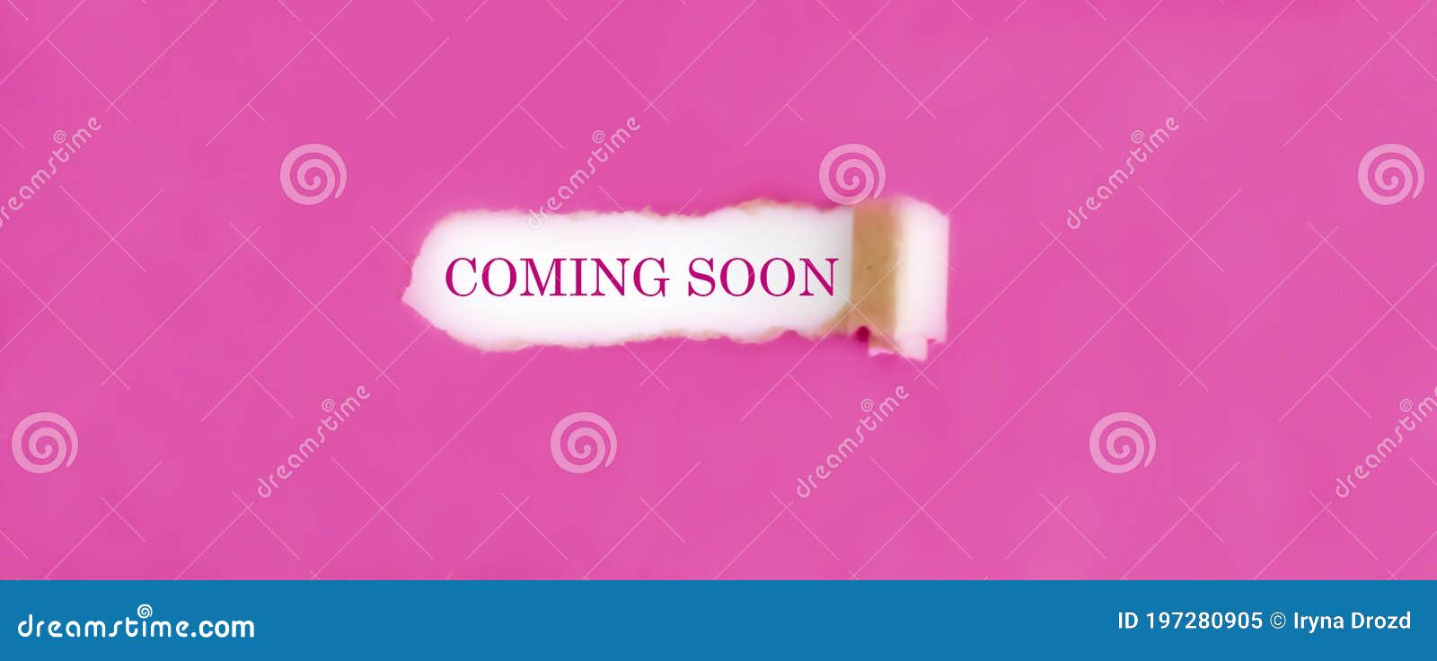 The Text COMING SOON Appearing Behind Torn Pink Paper Stock Image ...