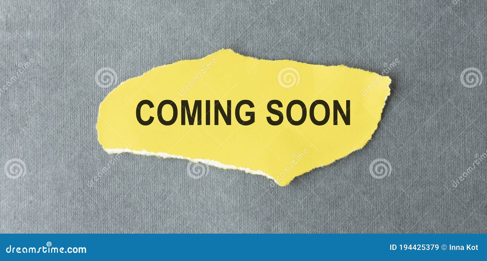 The Text COMING SOON on Torn Brown Paper Stock Image - Image of next ...