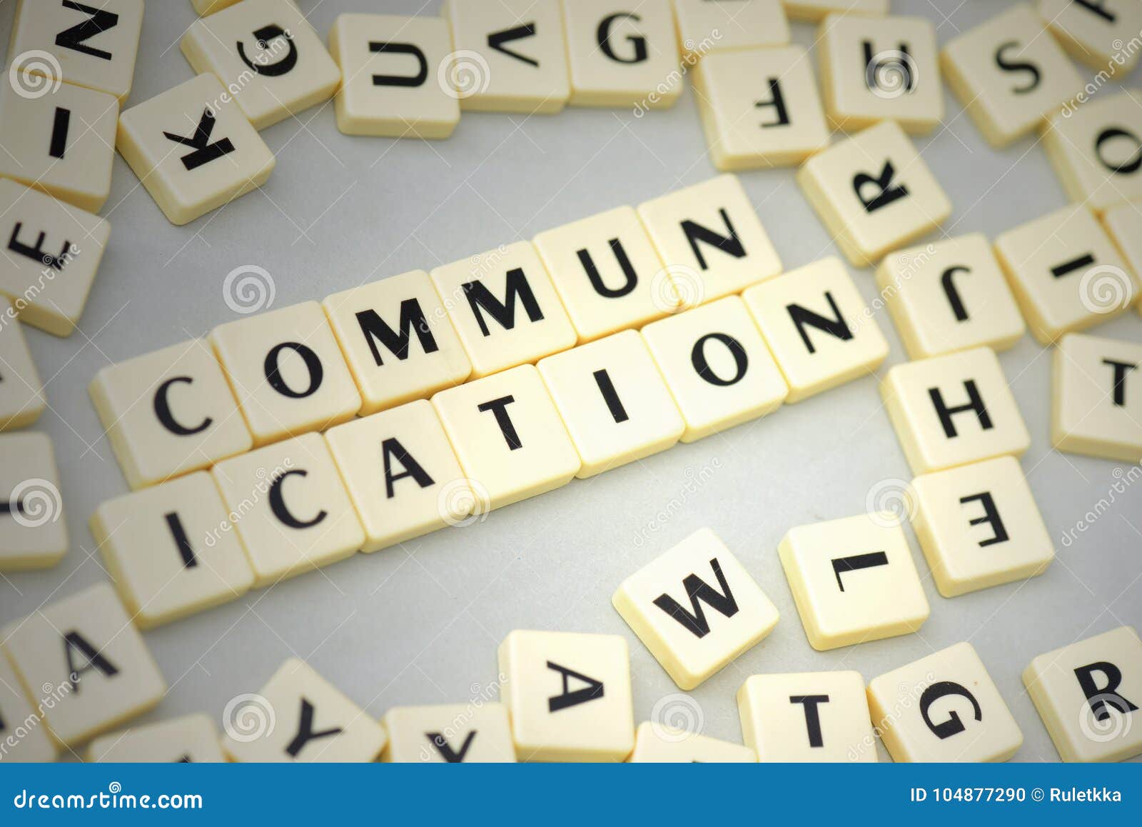 Text Communication on the Gray Background Near the Letters. Stock Photo ...