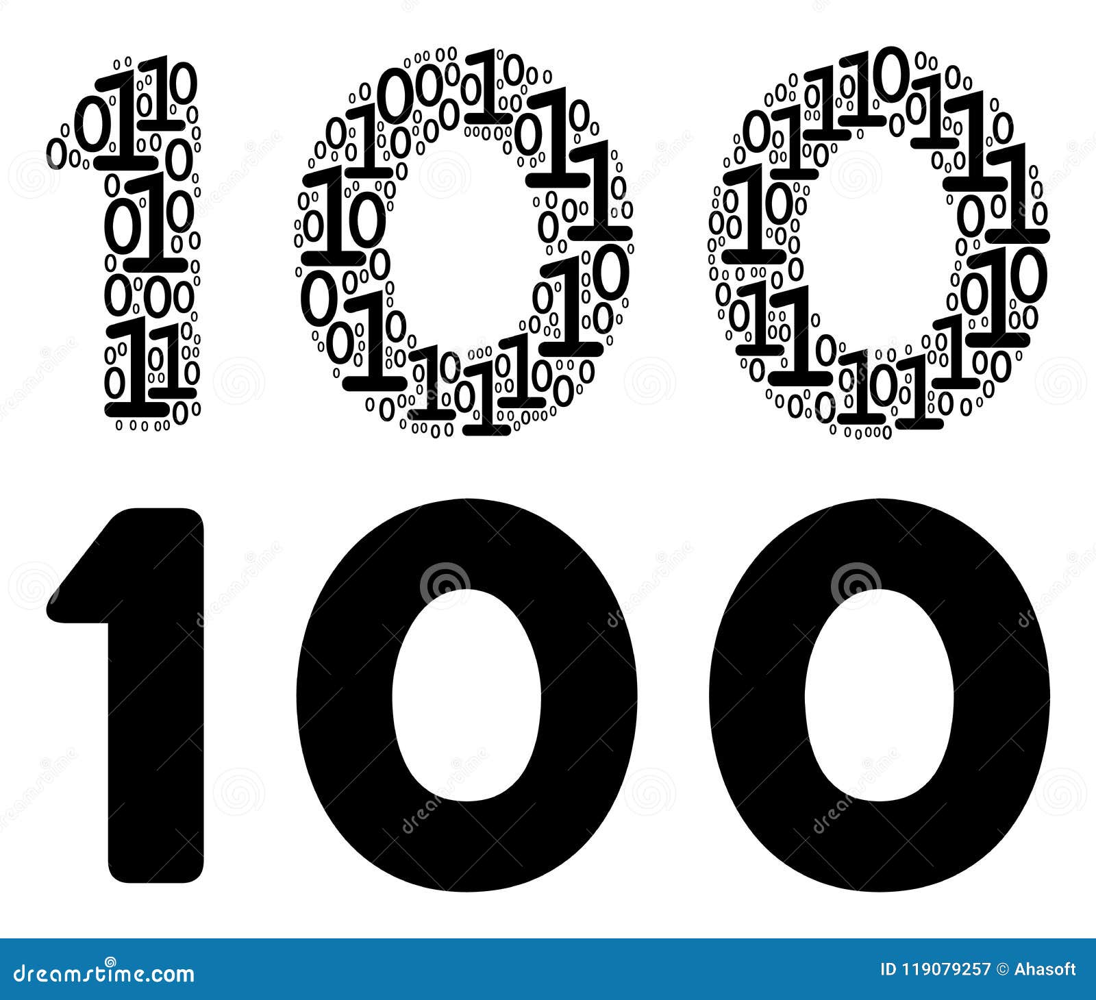 100 Text Composition of Binary Digits Stock Vector - Illustration of ...