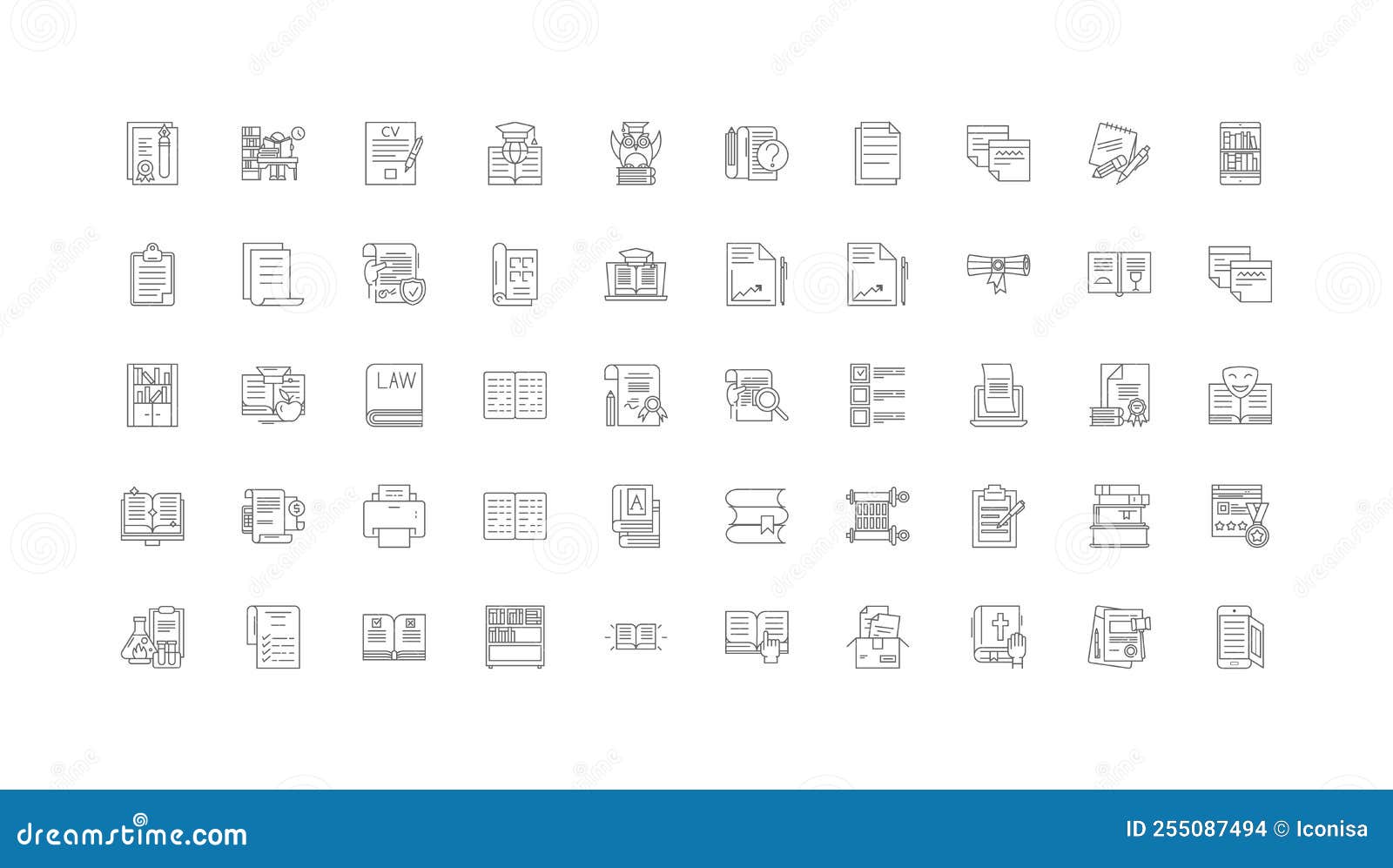 Text Concept Illustration, Linear Icons, Line Signs Set, Vector ...