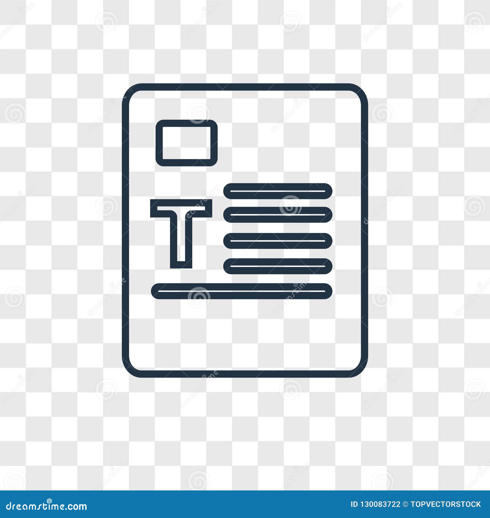 Text Concept Vector Linear Icon Isolated on Transparent Background ...