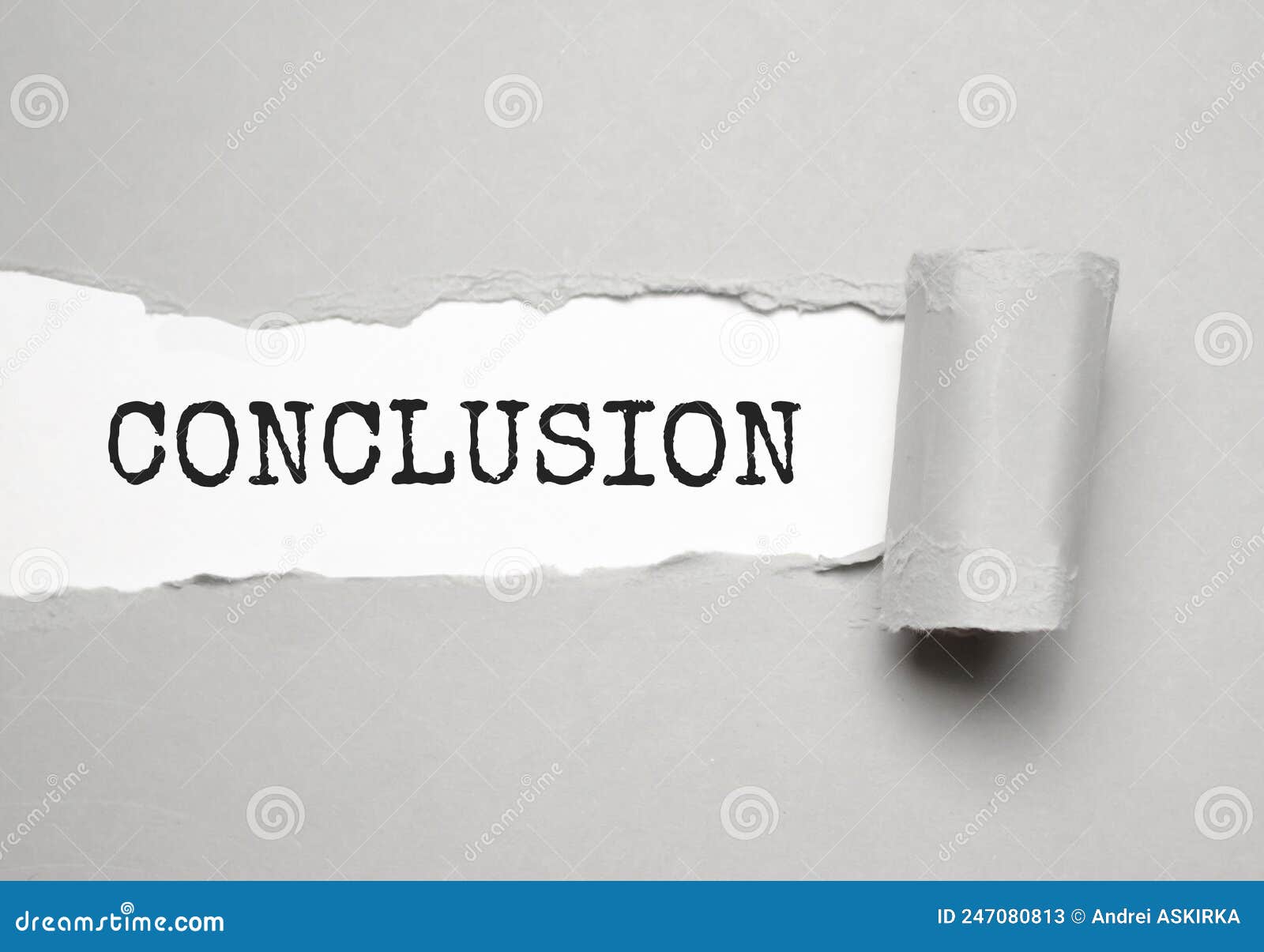 The Text CONCLUSION Appearing Behind Torn Brown Paper Stock Image ...