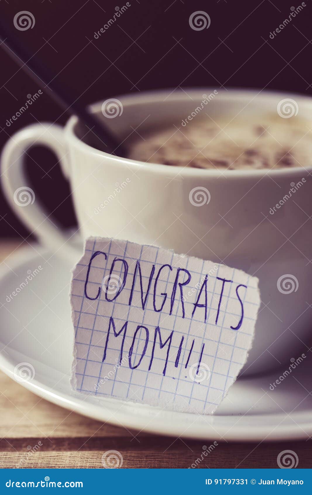 Text Congrats Mom in a Note Stock Image - Image of holiday ...