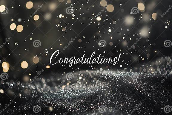 Text Congratulations on Dark Grey Background with Sparkles Stock ...