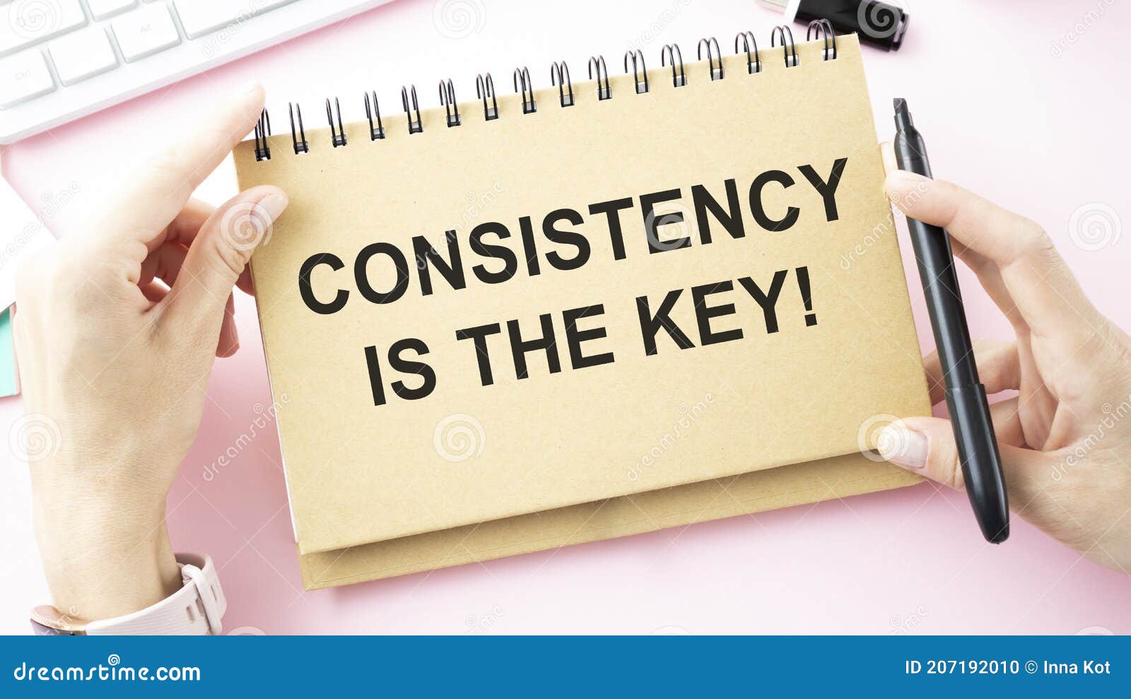 Text Consistency is the Key on Note Stock Photo - Image of planner ...