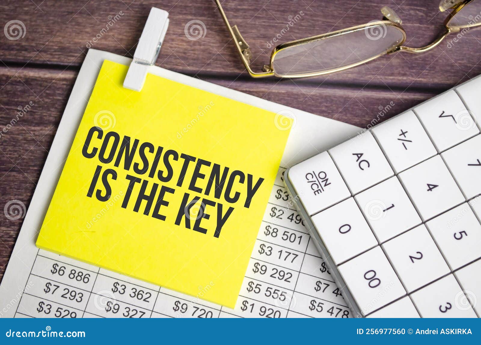 Text CONSISTENCY is the KEY on Yellow Paper Stock Photo - Image of idea ...