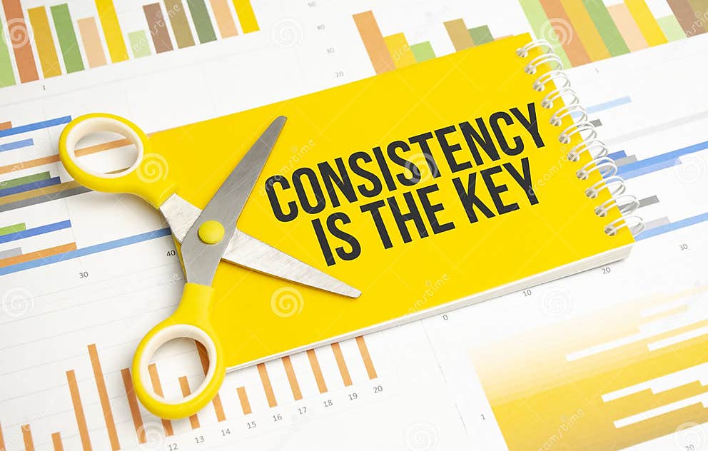 Text CONSISTENCY is the KEY on Yellow Paper Stock Image - Image of idea ...