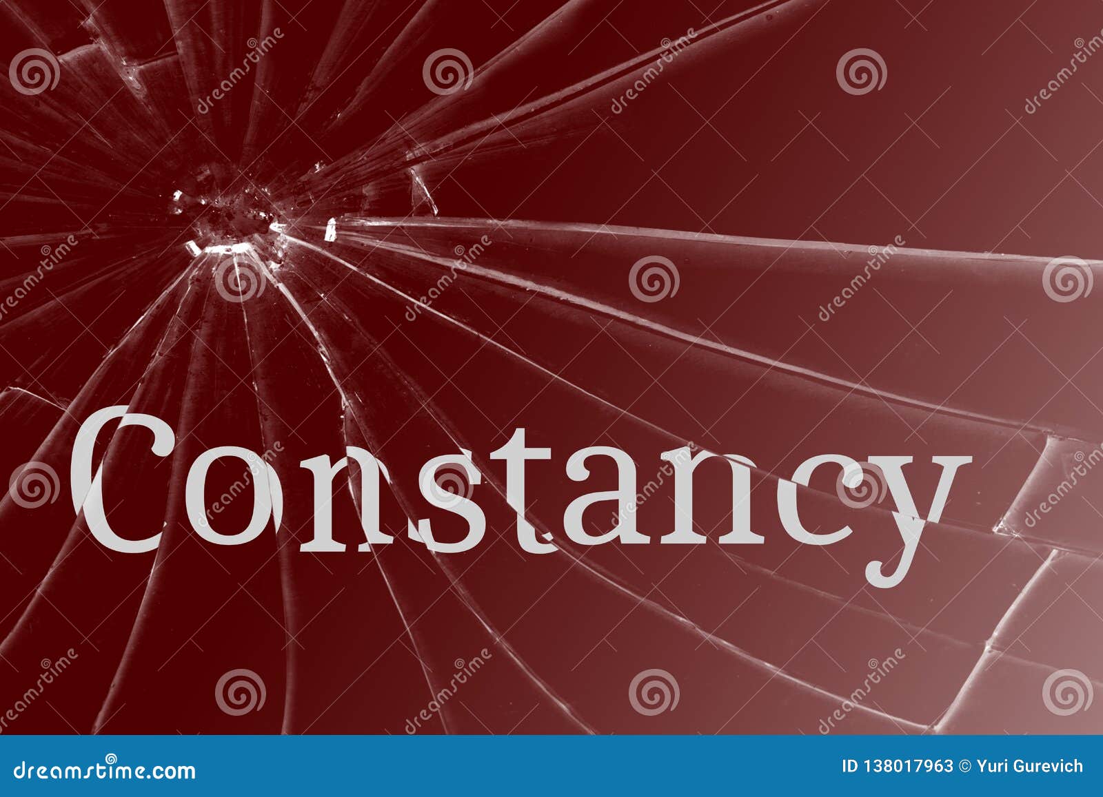 The Text Constancy on the Broken Glass Stock Image - Image of crisis ...