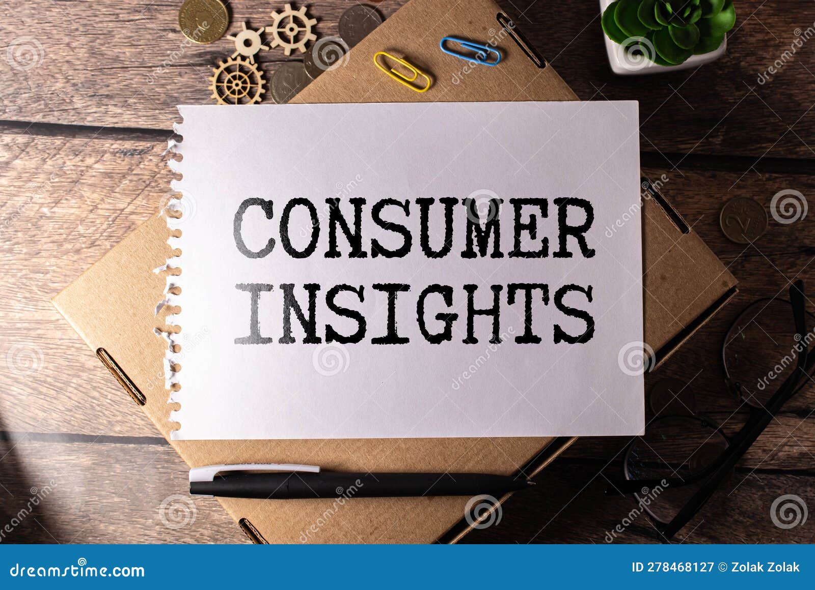 The Text Consumer Insights on Paper Notepad and Calculator Stock Image ...
