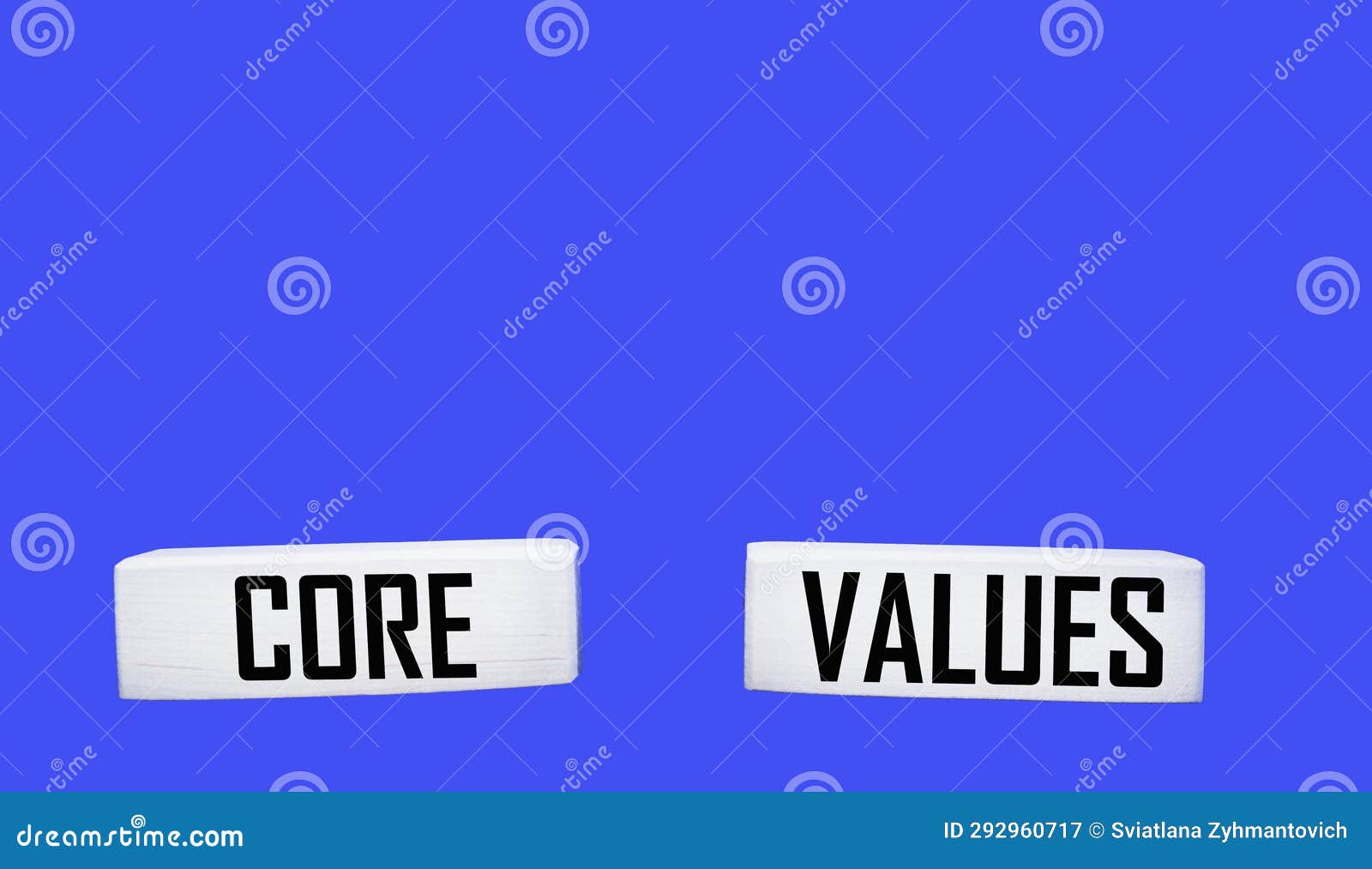 Text CORE VALUES Written on Wooden Blocks and Blue Background Stock ...