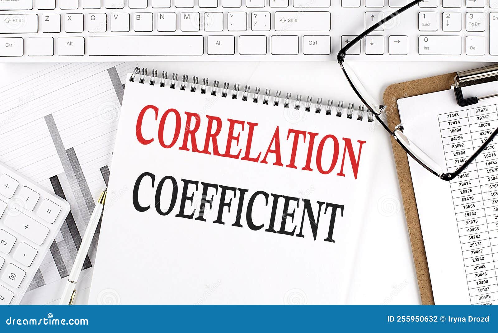 Text CORRELATION COEFFICIENT on Office Desk Table with Keyboard ...