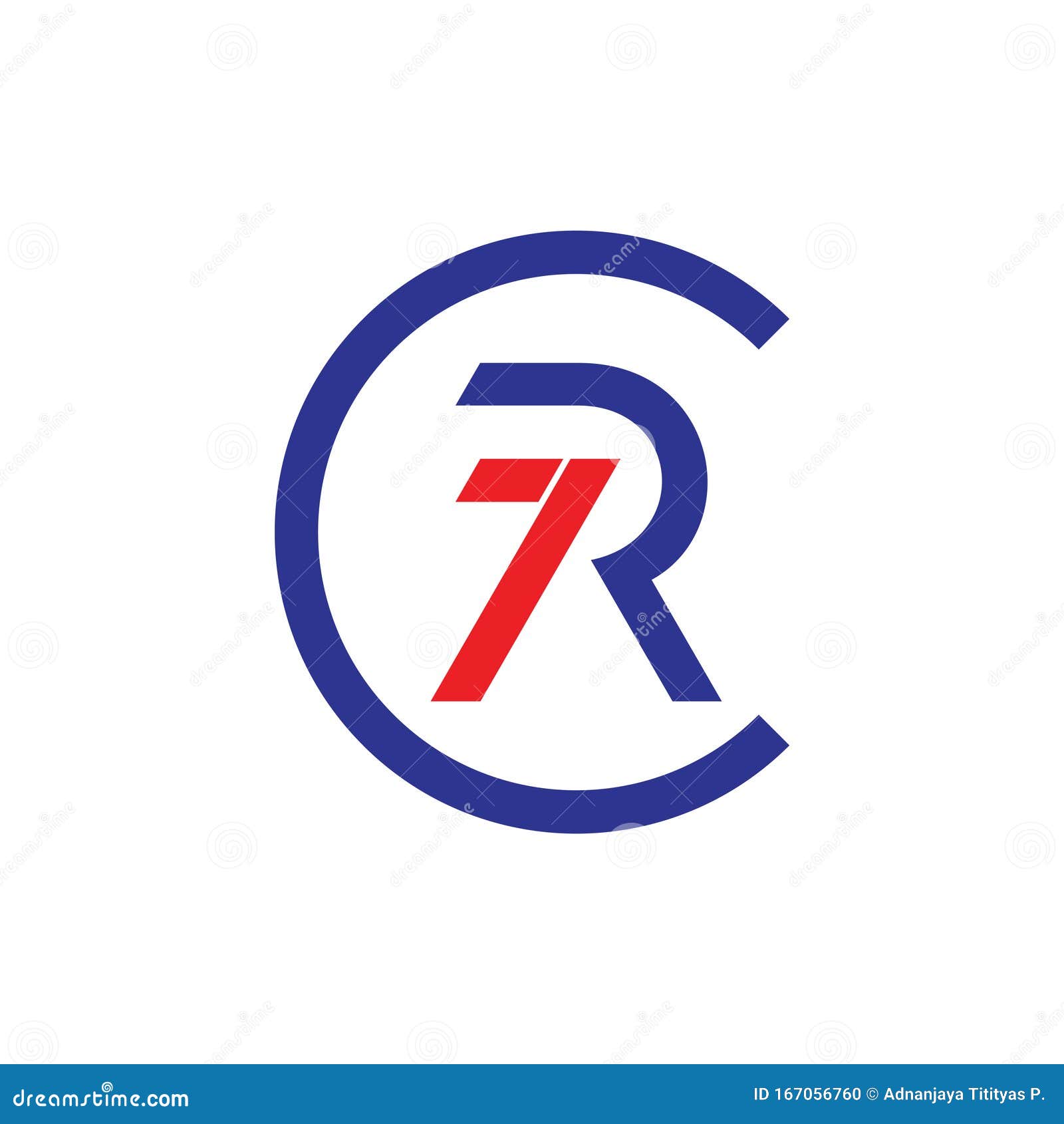 Text Cr7 Simple Geometric Line Logo Vector Stock Vector - Illustration ...