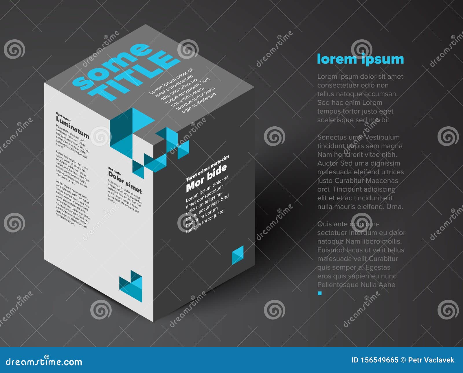 Text on Cube Three-dimensional Template Stock Vector - Illustration of ...