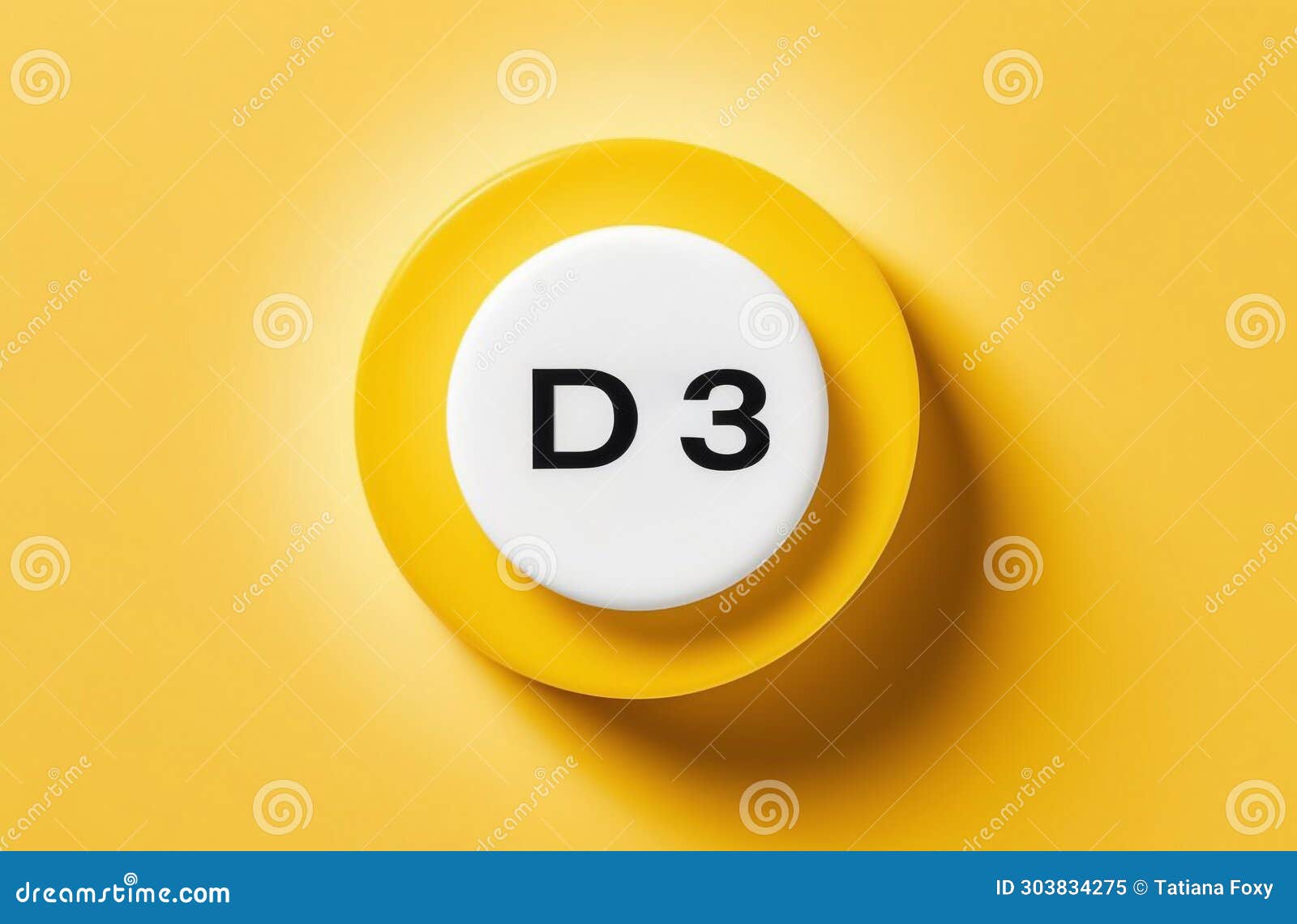 Text D3 in Black Color on Yellow Background Stock Illustration ...