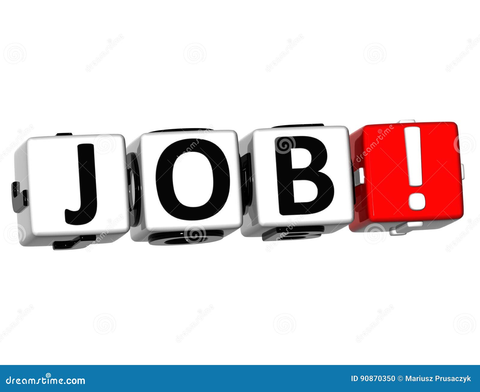 Text 3D Job Button Click Here Block Stock Abbildung - Illustration von ...