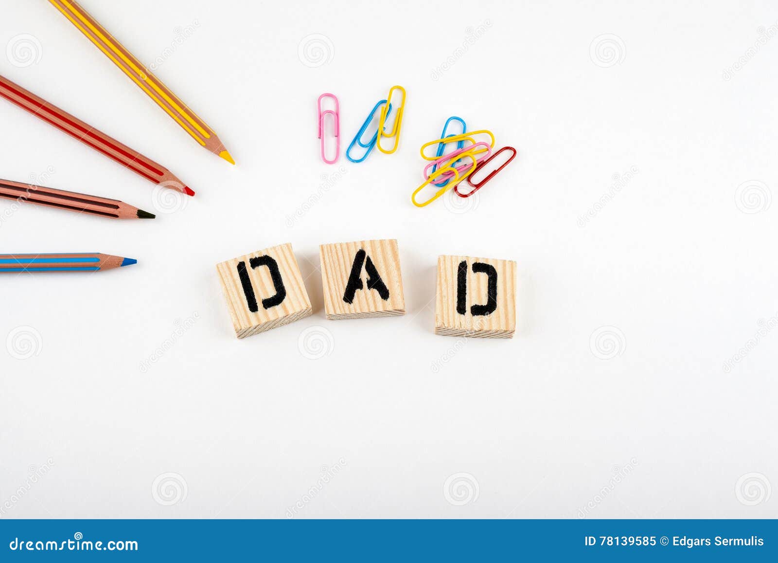Text: Dad from Wooden Letterson on White Office Desk Stock Image ...