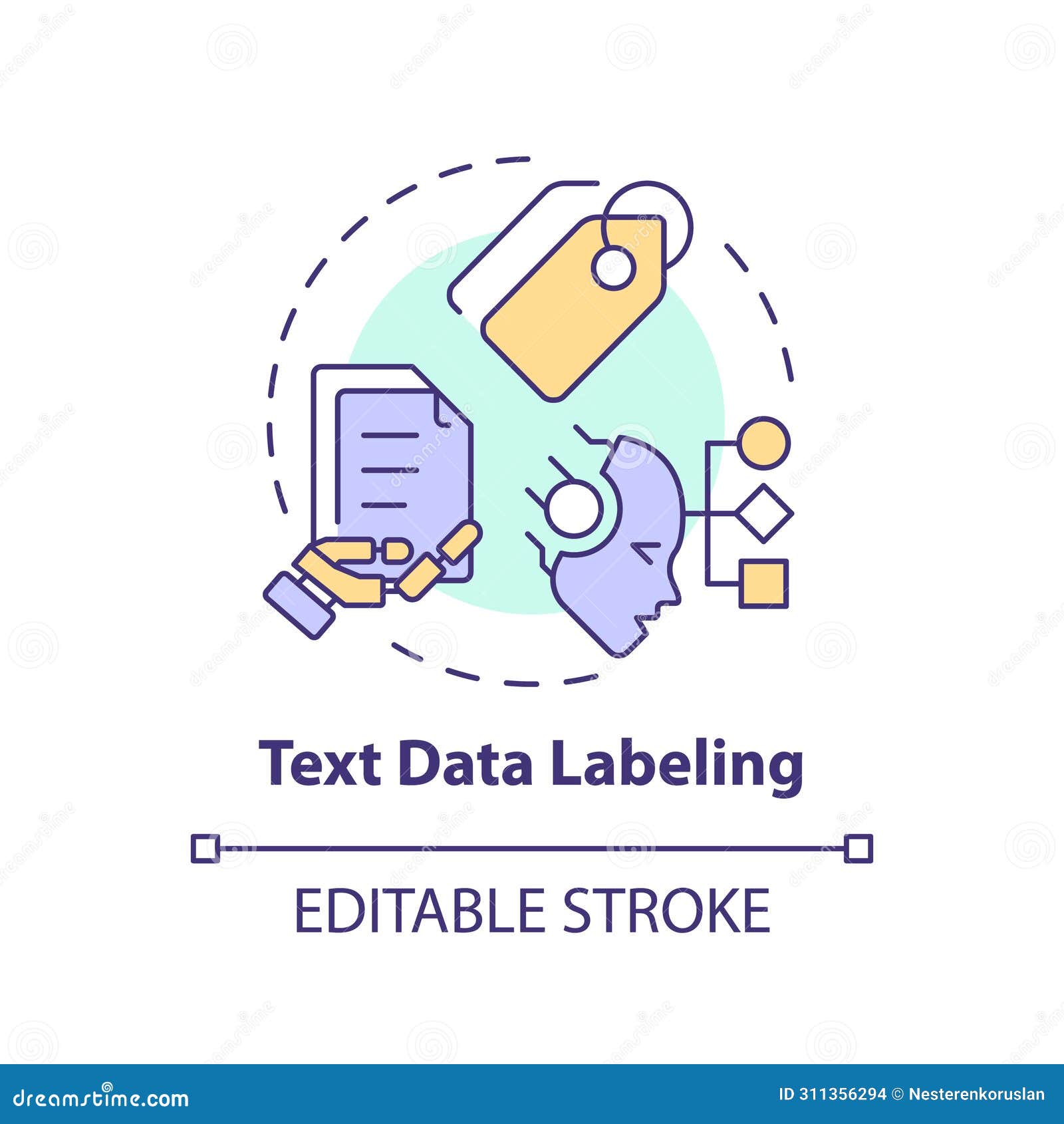 Text Data Labeling Multi Color Concept Icon Stock Vector - Illustration ...