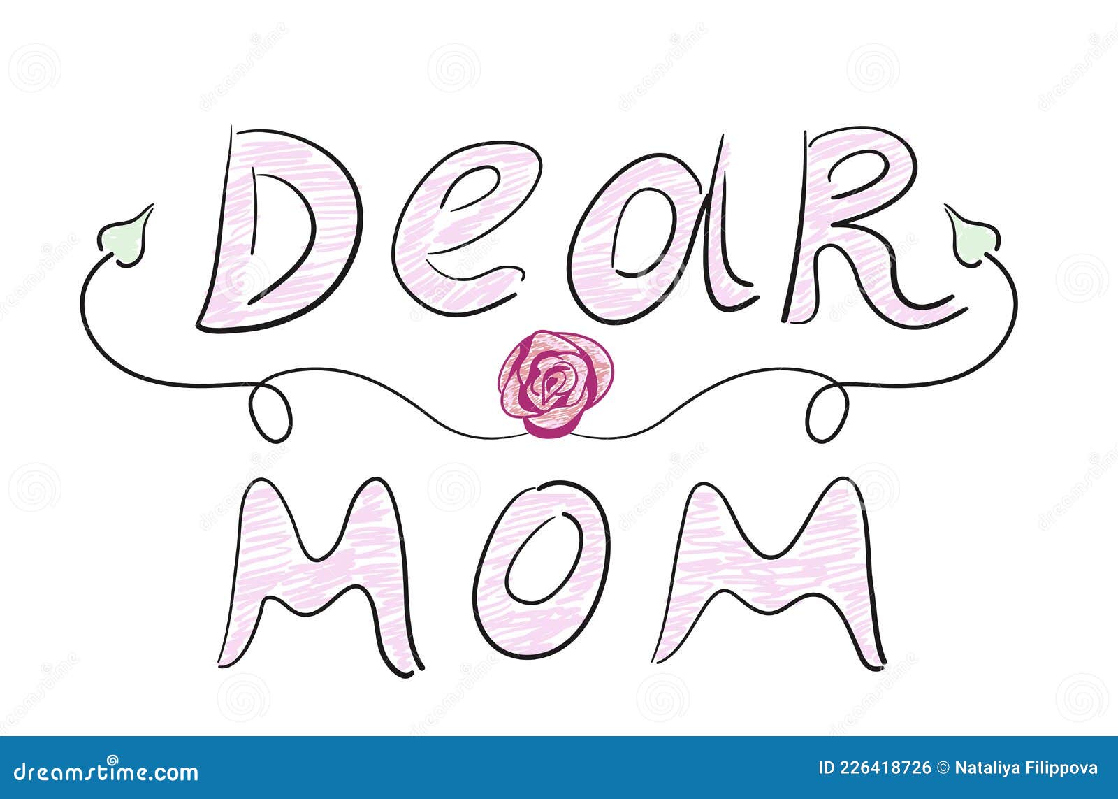 Text Dear mom stock vector. Illustration of design, print - 226418726