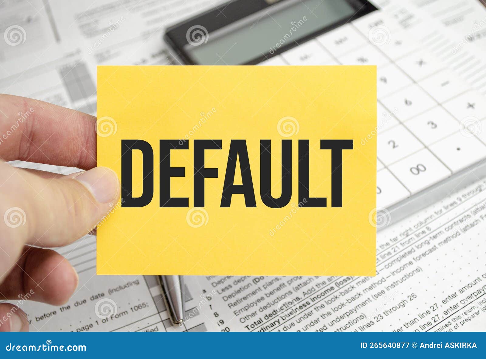 Text Default on a Yellow Business Card Stock Image - Image of crisis ...