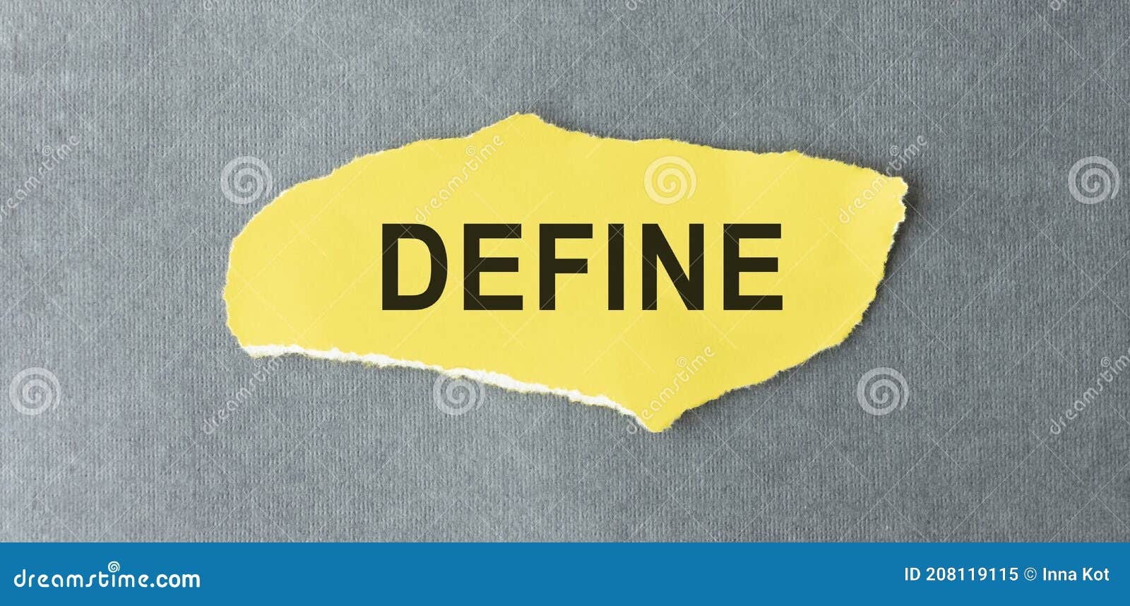 The Text Define. Behind Torn Brown Stock Image - Image of quiz, test ...