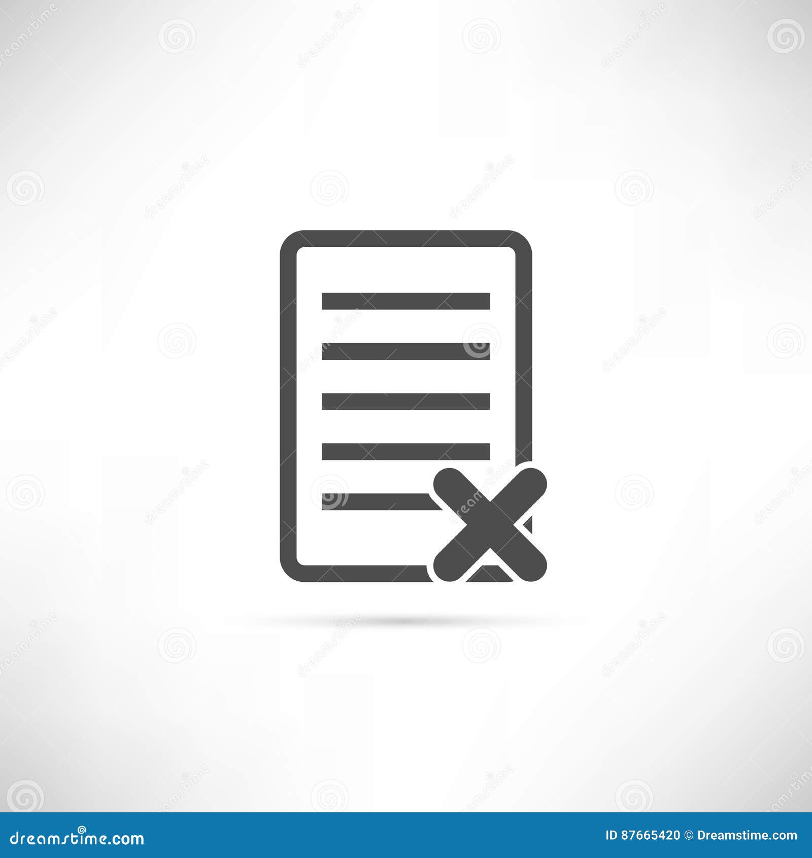 Text Delete Icon stock vector. Illustration of paper - 87665420