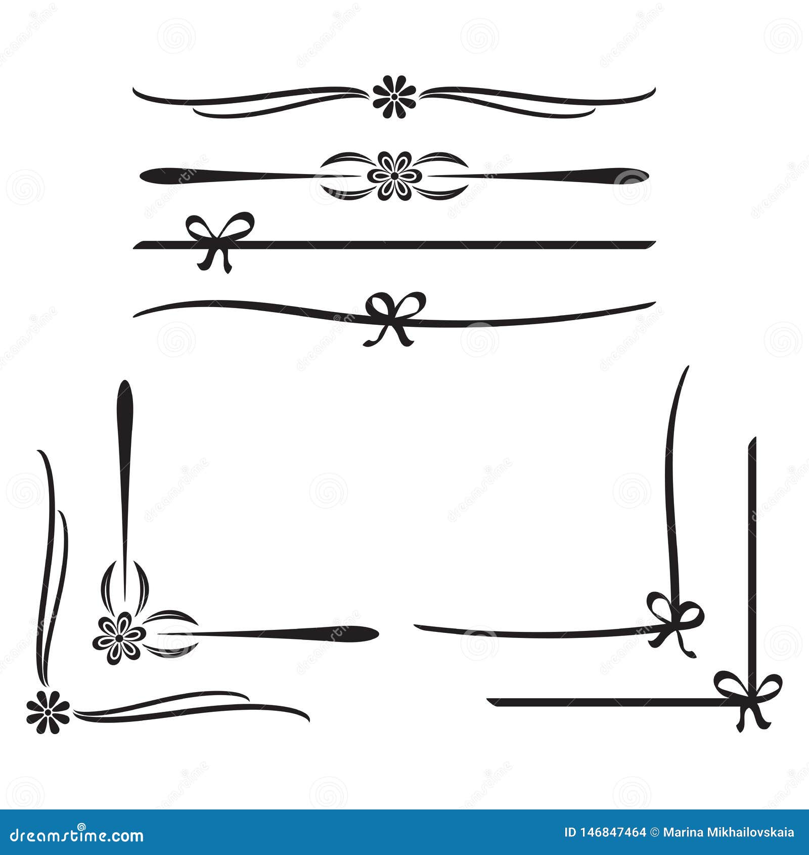 Text Delimiters Horizontal and Corner Frame .Vector. Stock Vector ...