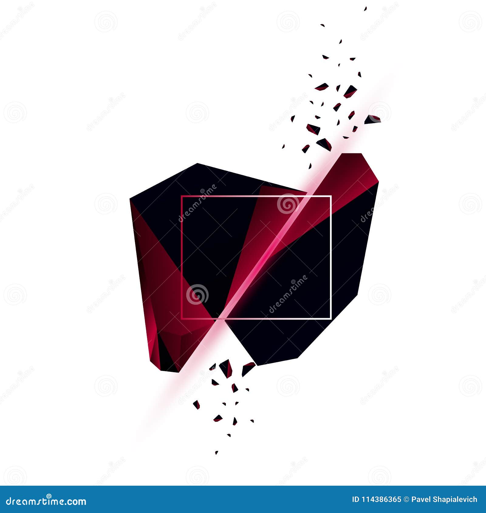 Red Broken Crystal stock illustration. Illustration of graphic - 114386365