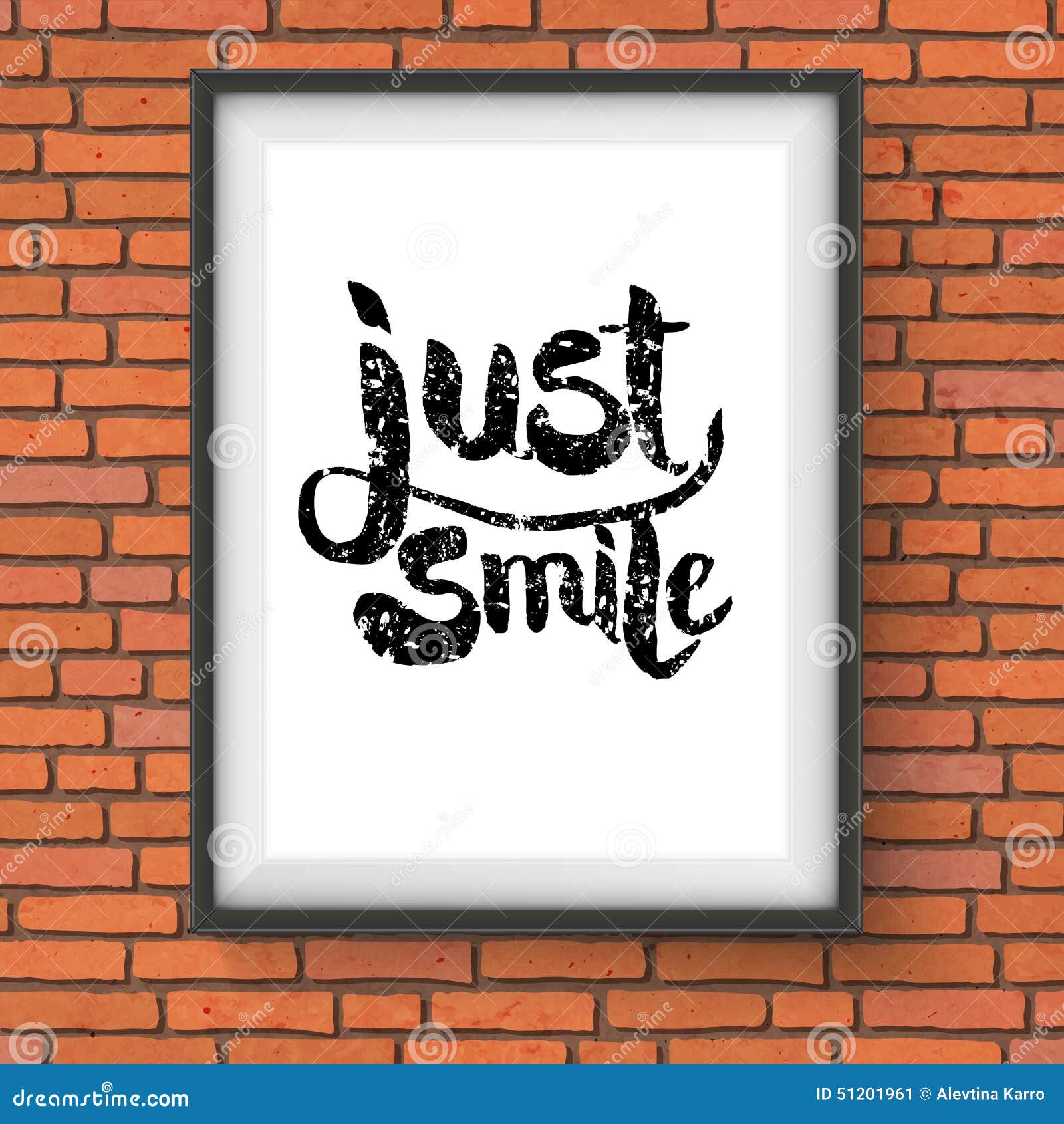 Text Design for Just Smile Concept on a Frame Stock Vector ...