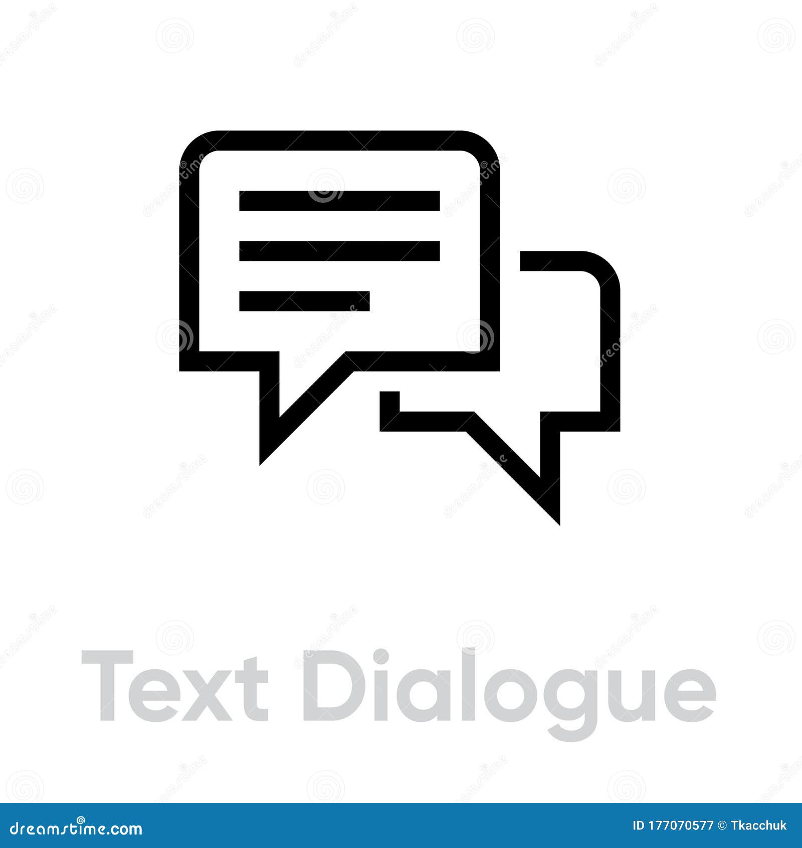 Text Dialogue Chat Message Icon. Single Pictogram Stock Vector ...