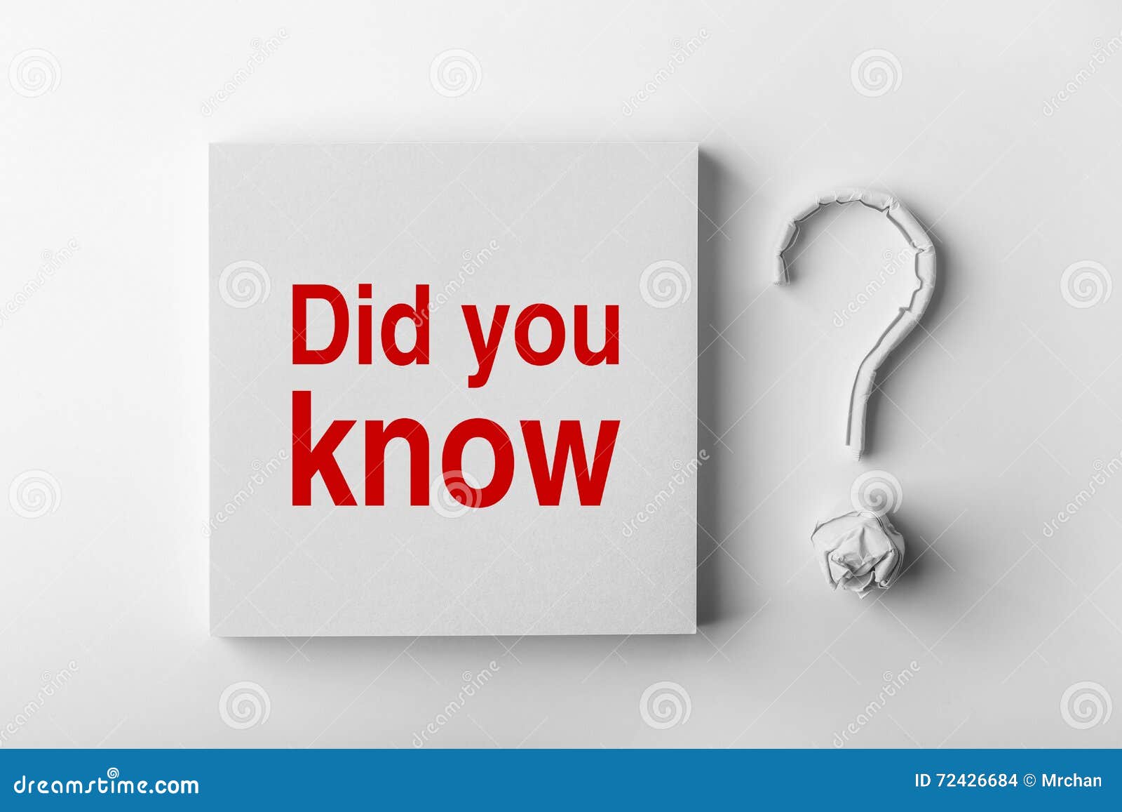 Text Did You Know and Question Mark Stock Photo - Image of conceptual ...