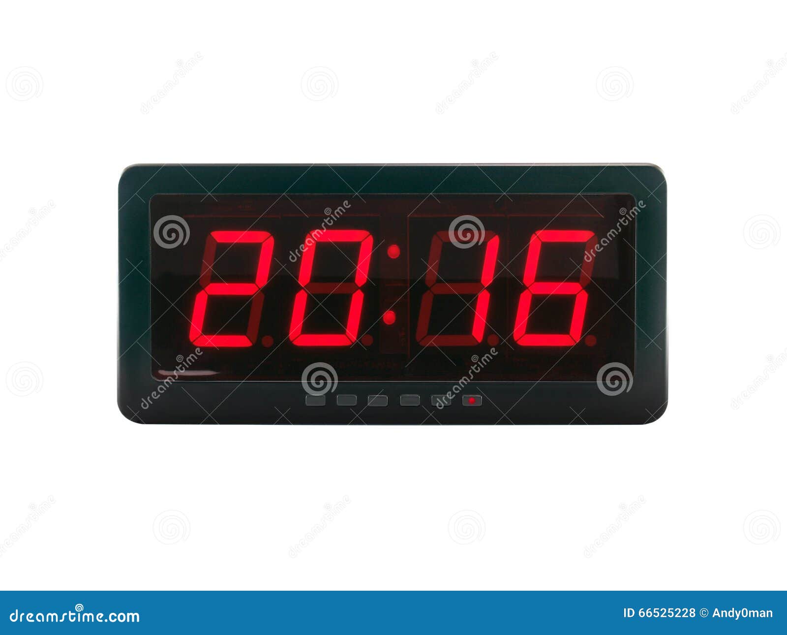 Close Up Red Led Light Illumination Numbers 2016 on Black Digital ...