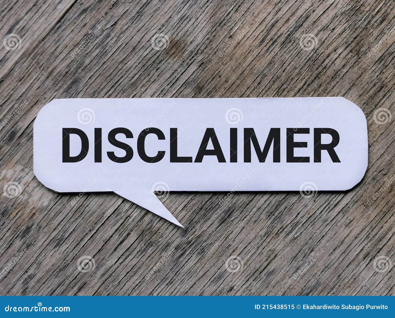 Text DISCLAIMER Written on Bubble Speech. Stock Image - Image of ...