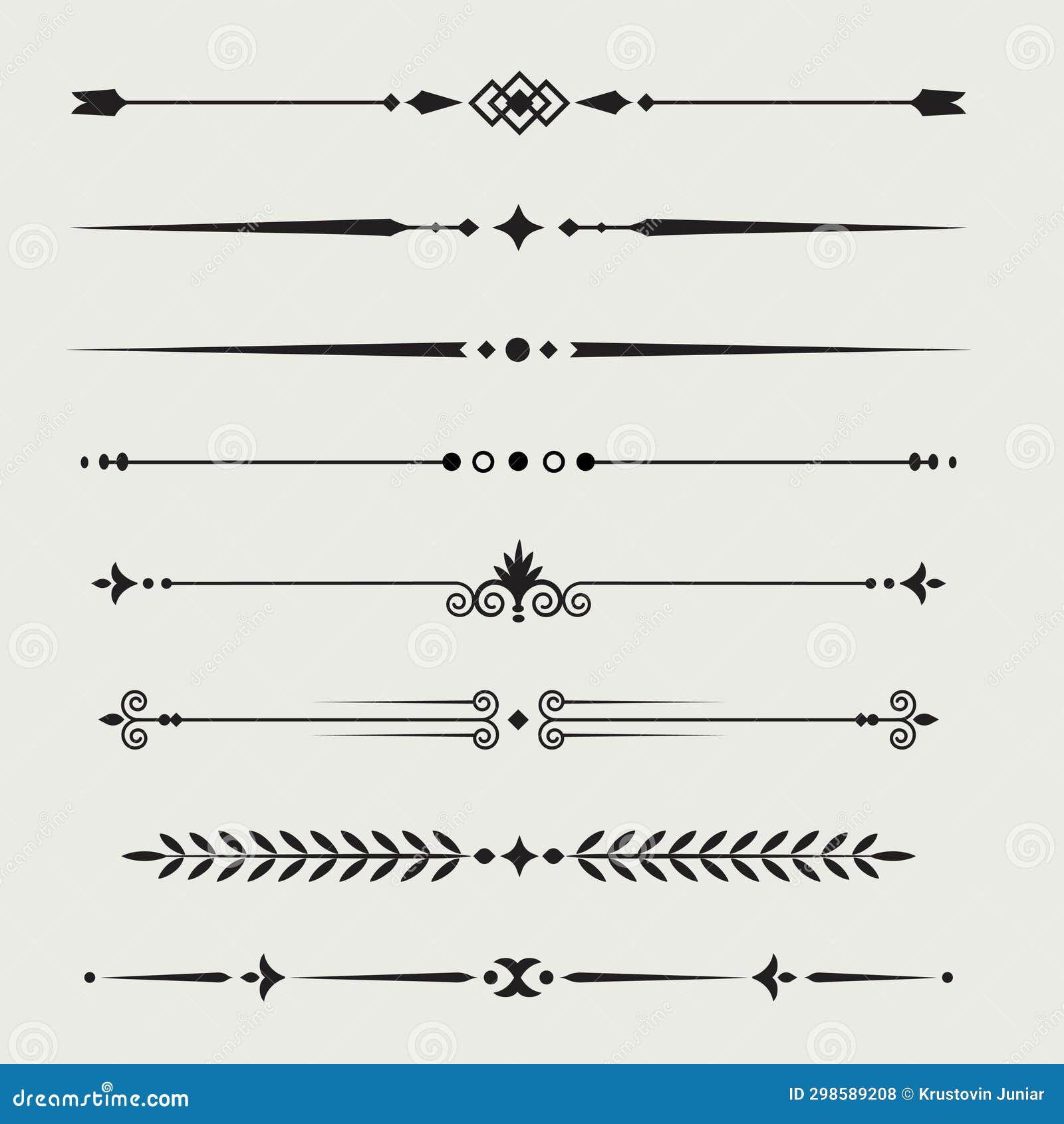 Text Divider Ornament Bundle Stock Vector - Illustration of text ...