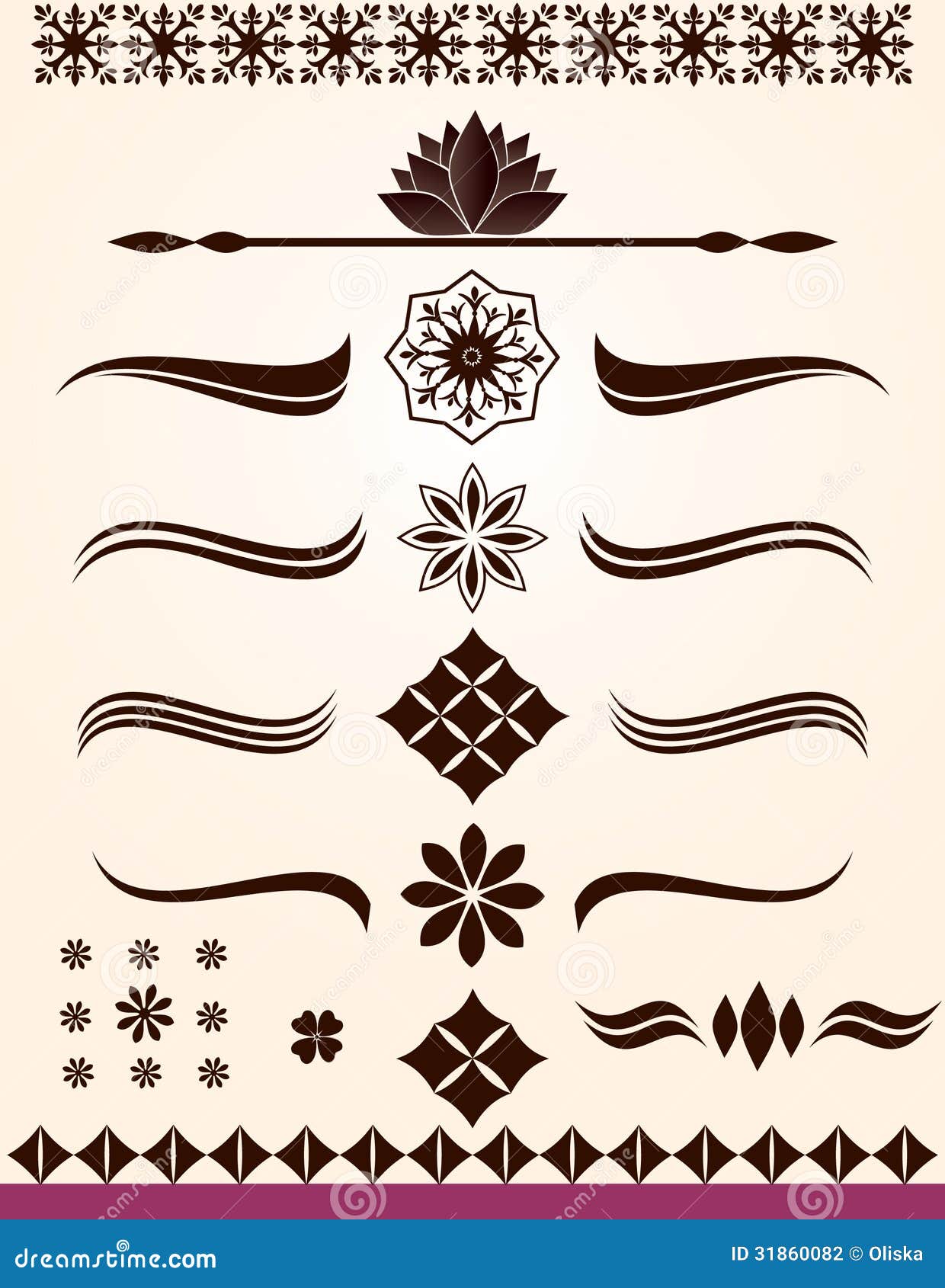 Text Dividers, Frames, Border And Decorations Vector Illustration ...