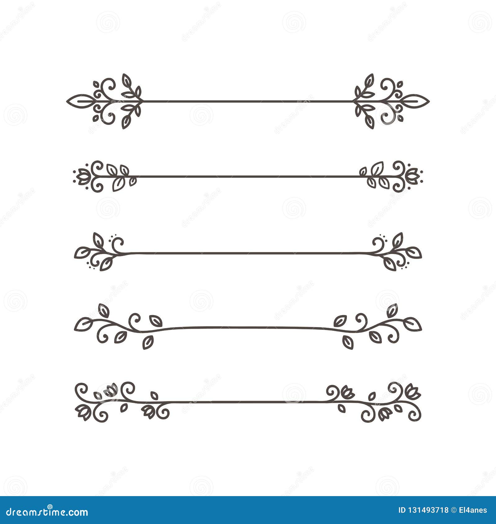 Text Dividers in Doodle Style Stock Vector - Illustration of flat ...