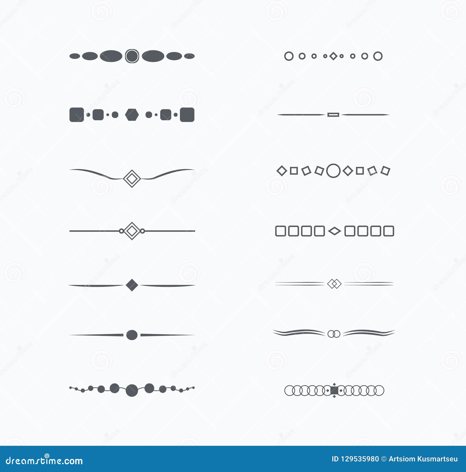 Text dividers stock vector. Illustration of collection - 129535980