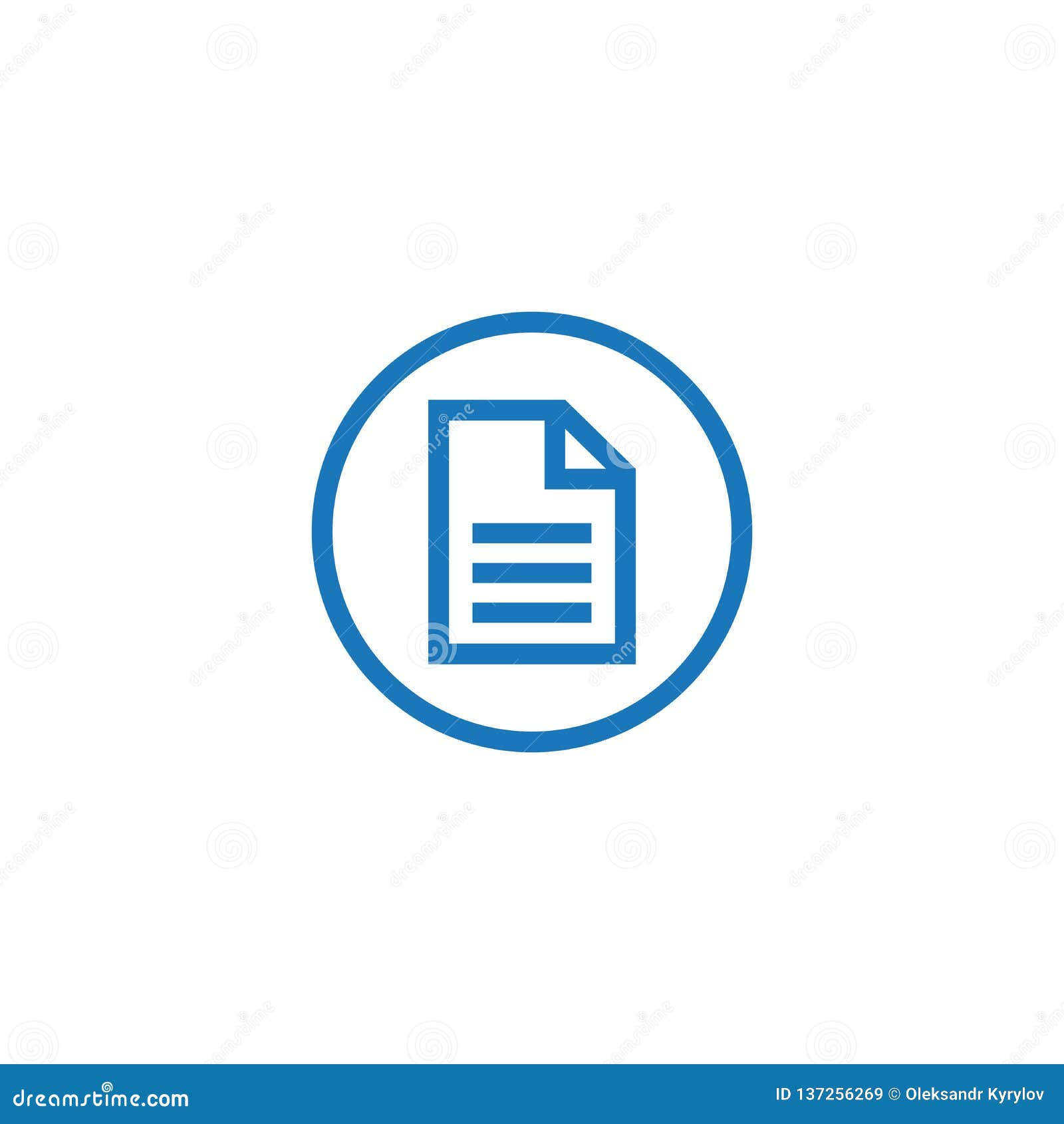 Text Document in Circle, Vector Illustration Isolated on White ...